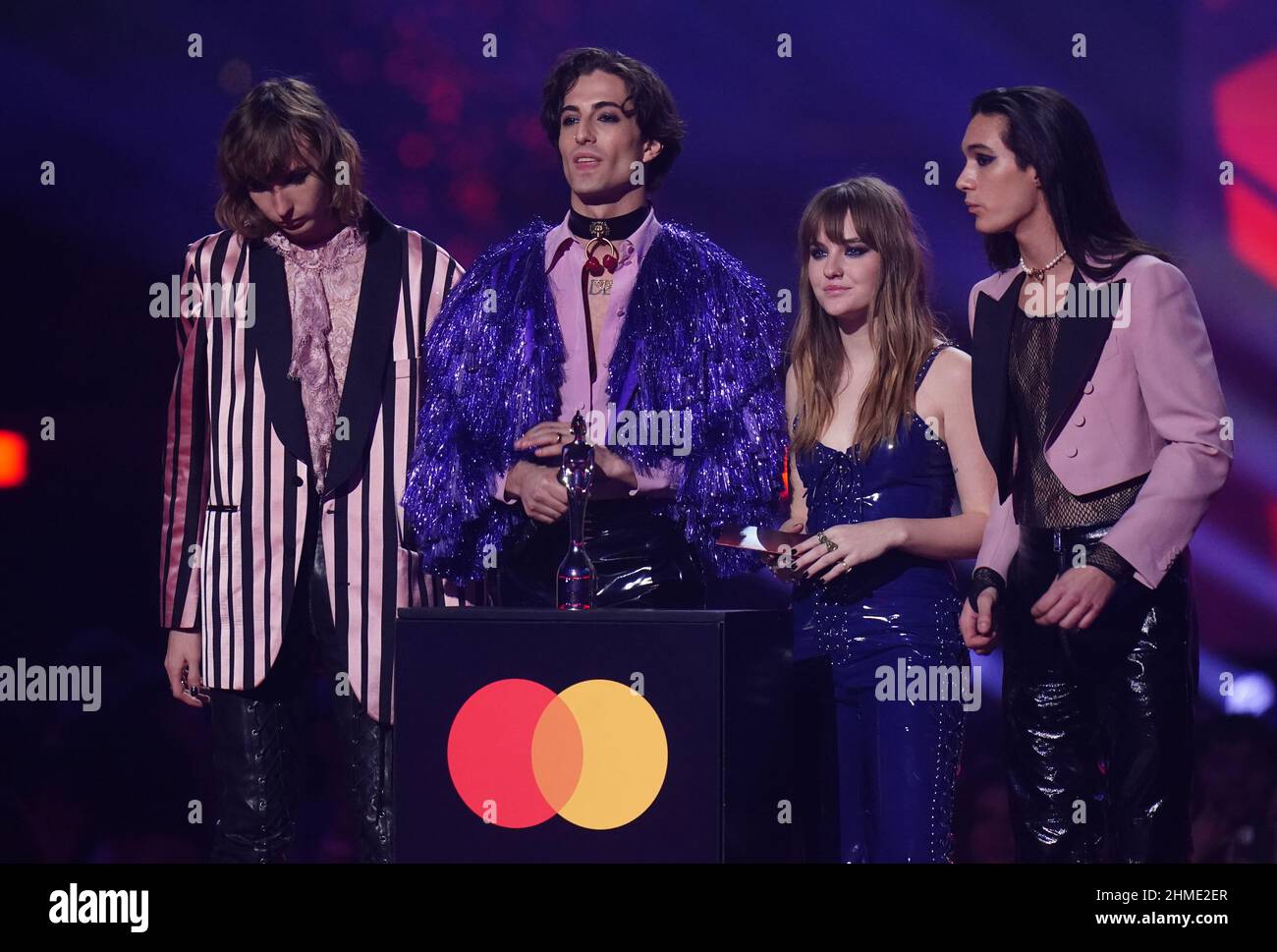 (Von links nach rechts) Ethan Torchio, Victoria De Angelis, Damiano ...