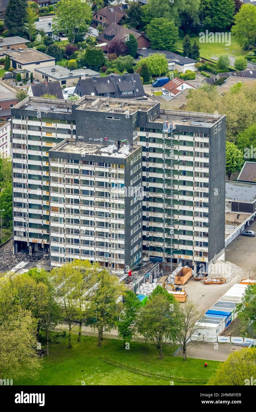 Luftaufnahme, geplanter Abriss des Hochhaus-Businesszentrums Rentfort ...