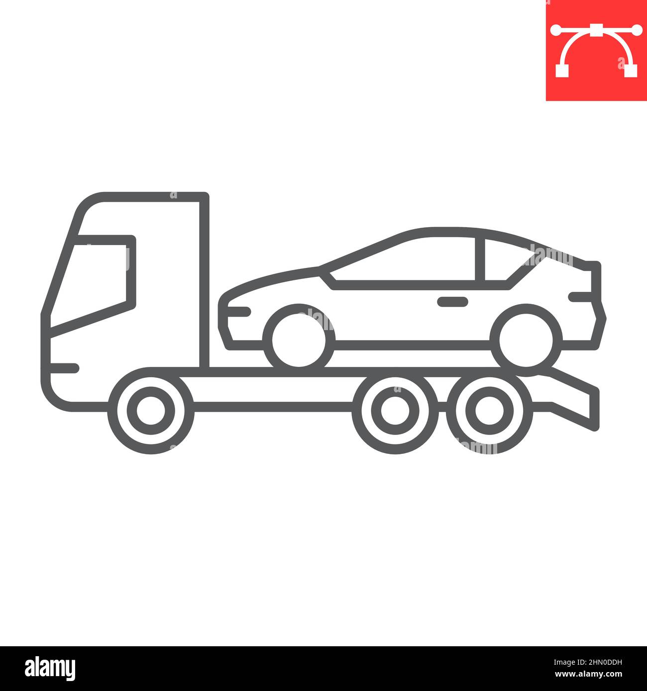 Auto Abschleppen LKW Linie Symbol, Fahrzeug-Service und keine ...