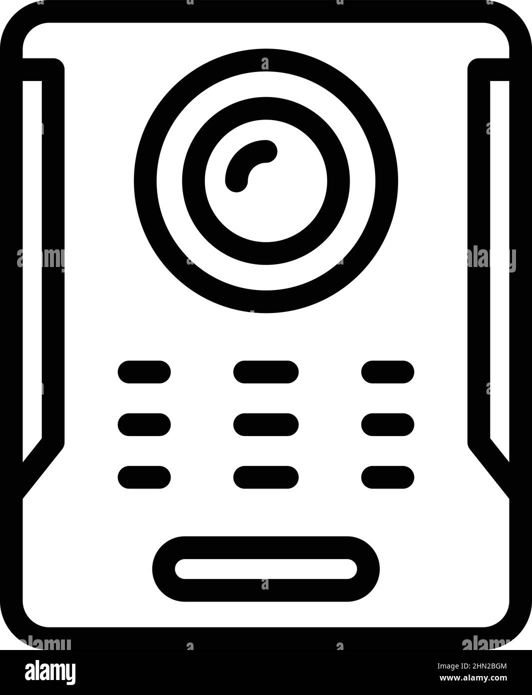Aufbau von Video-Intercom Symbol Umriss Vektor. Türsystem ...