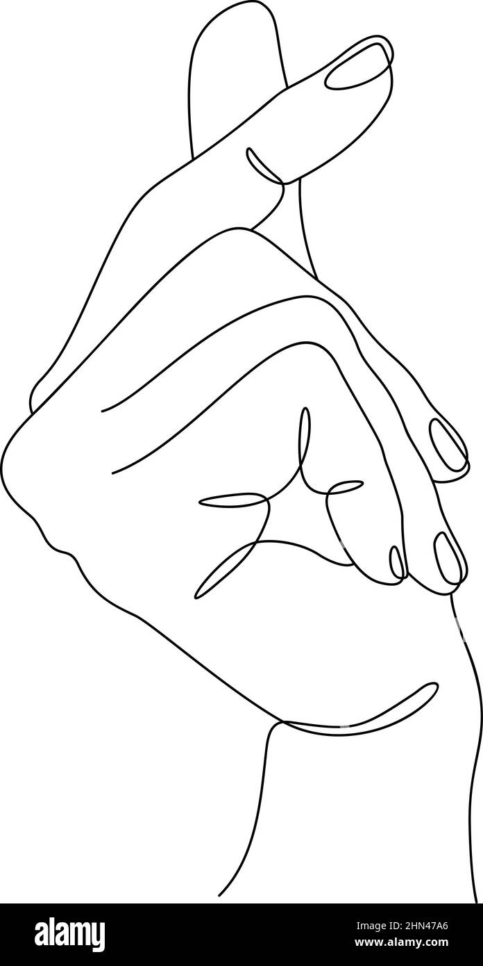 Eine kontinuierliche Valentine einzigen Zeichnung Linie Kunst Doodle ...