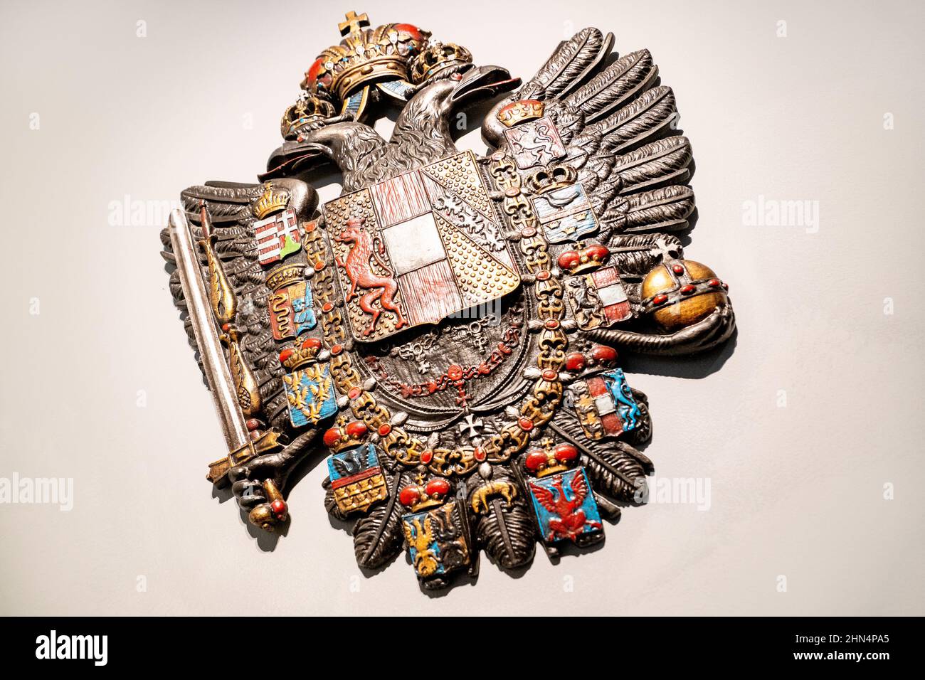 Ländersymbol. Emblem. Schöner zweiköpfiger Adler. Wappen Österreichs ...