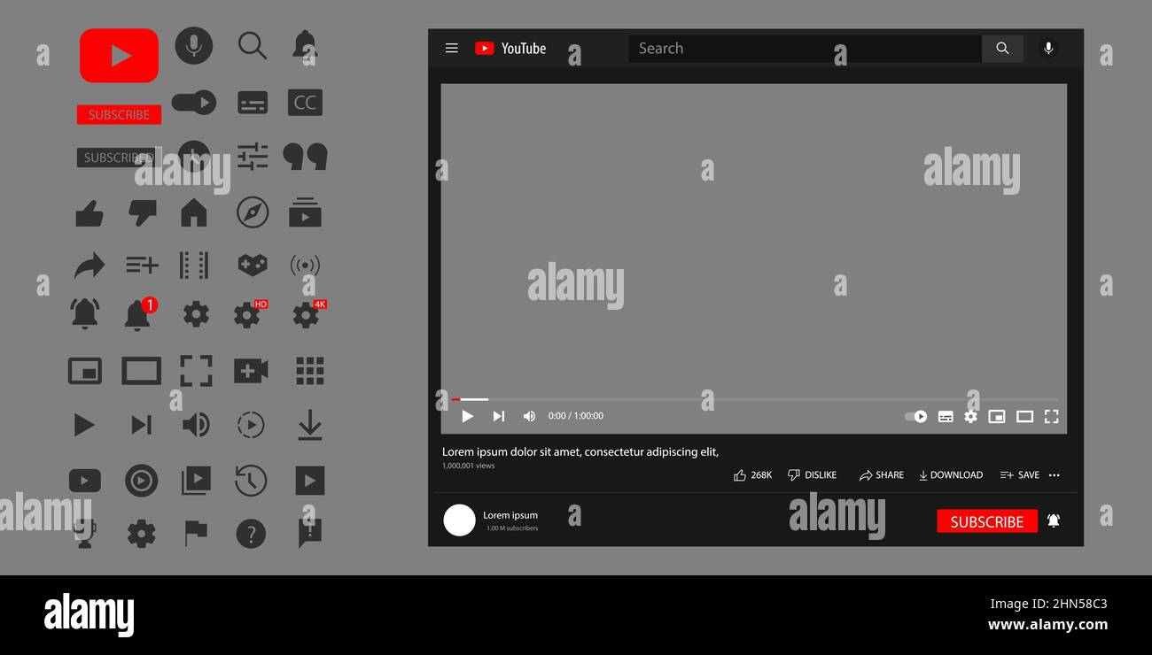 Youtube vorlage Stock-Vektorgrafiken kaufen - Alamy