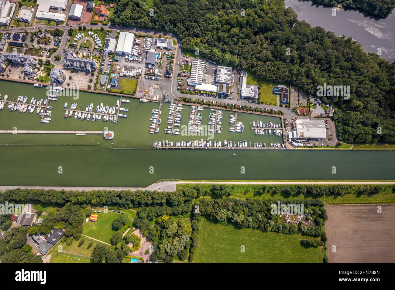 Luftaufnahme, Yachthafen Marina Rünthe in Bergkamen, Ruhrgebiet ...