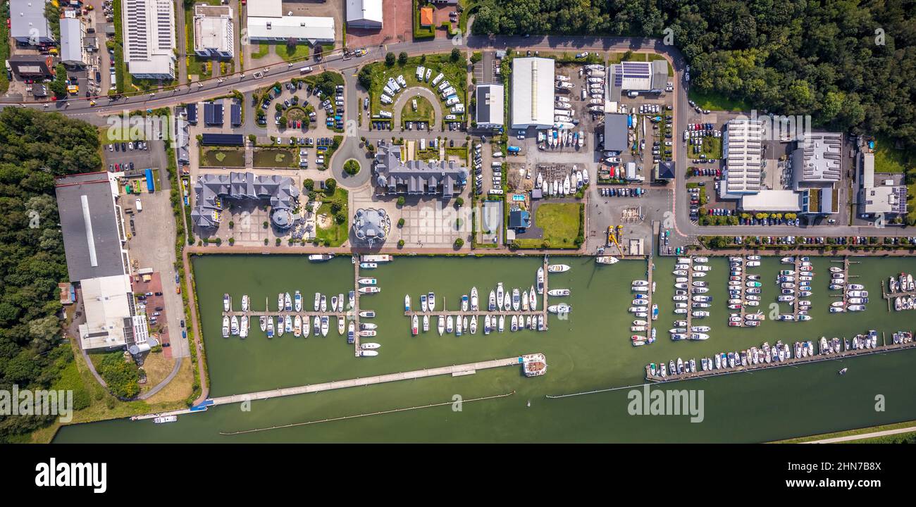 Luftaufnahme, Yachthafen Marina Rünthe in Bergkamen, Ruhrgebiet ...