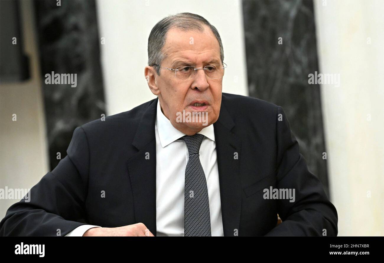 Moskau, Russland. 14th. Februar 2022. Der russische Außenminister ...