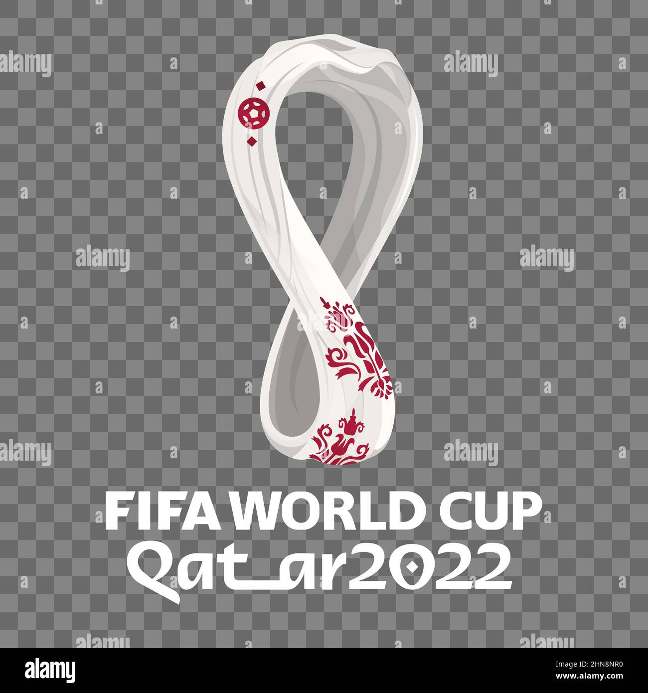 Vinnytsia, Ukraine - 14. Februar 2022: Logo der FIFA Fußball-Weltmeisterschaft 2022. Editorial ...
