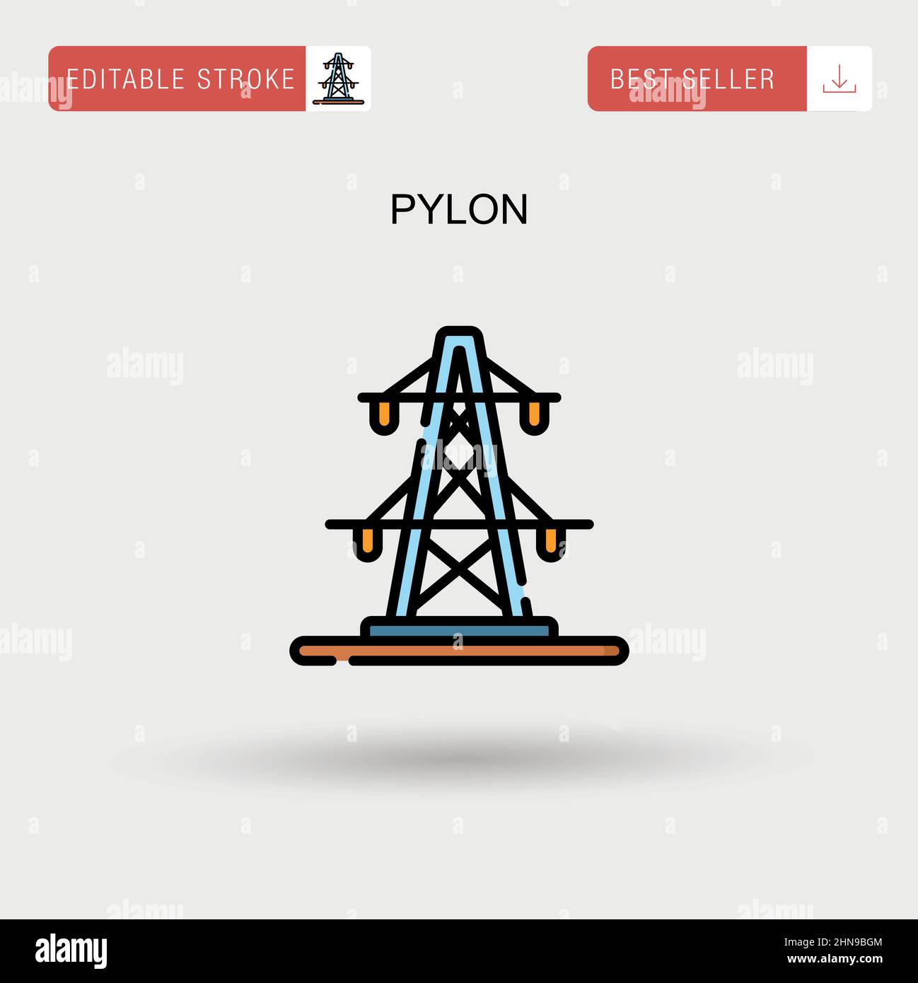 Einfaches Vektor-Symbol für Pylon Stock-Vektorgrafik - Alamy