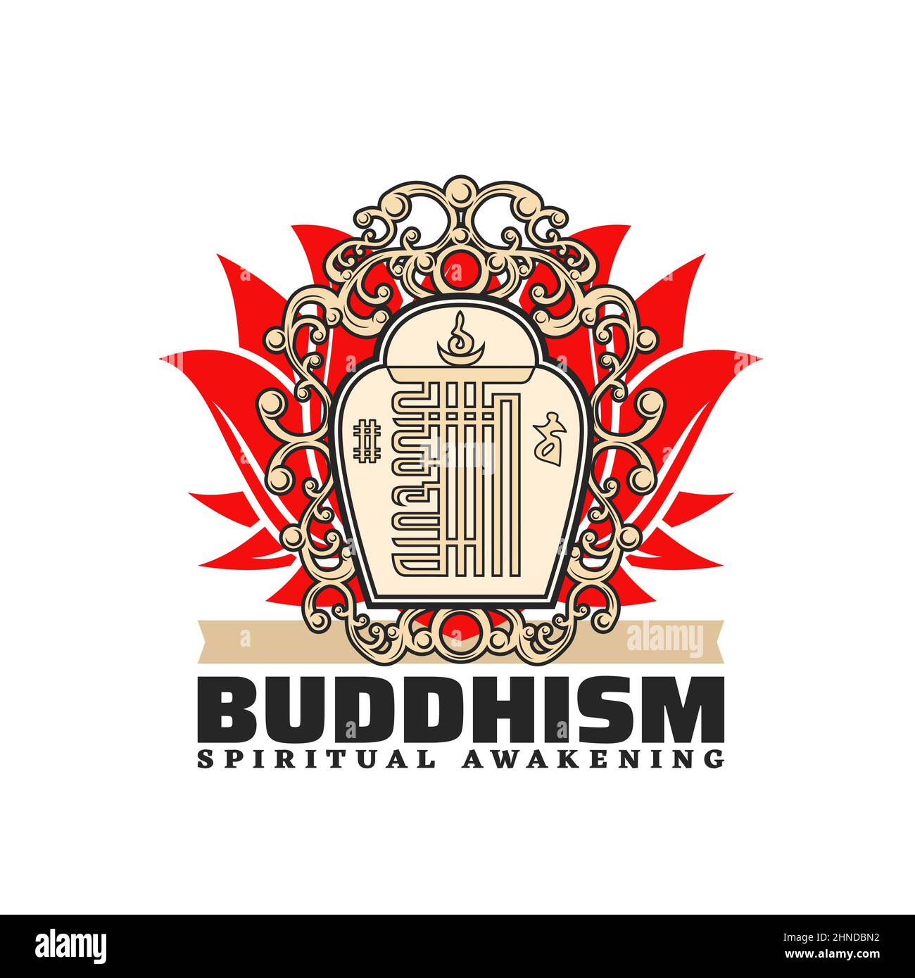 Buddhismus Religiöse Symbol-Symbol. Indischer und tibetischer ...