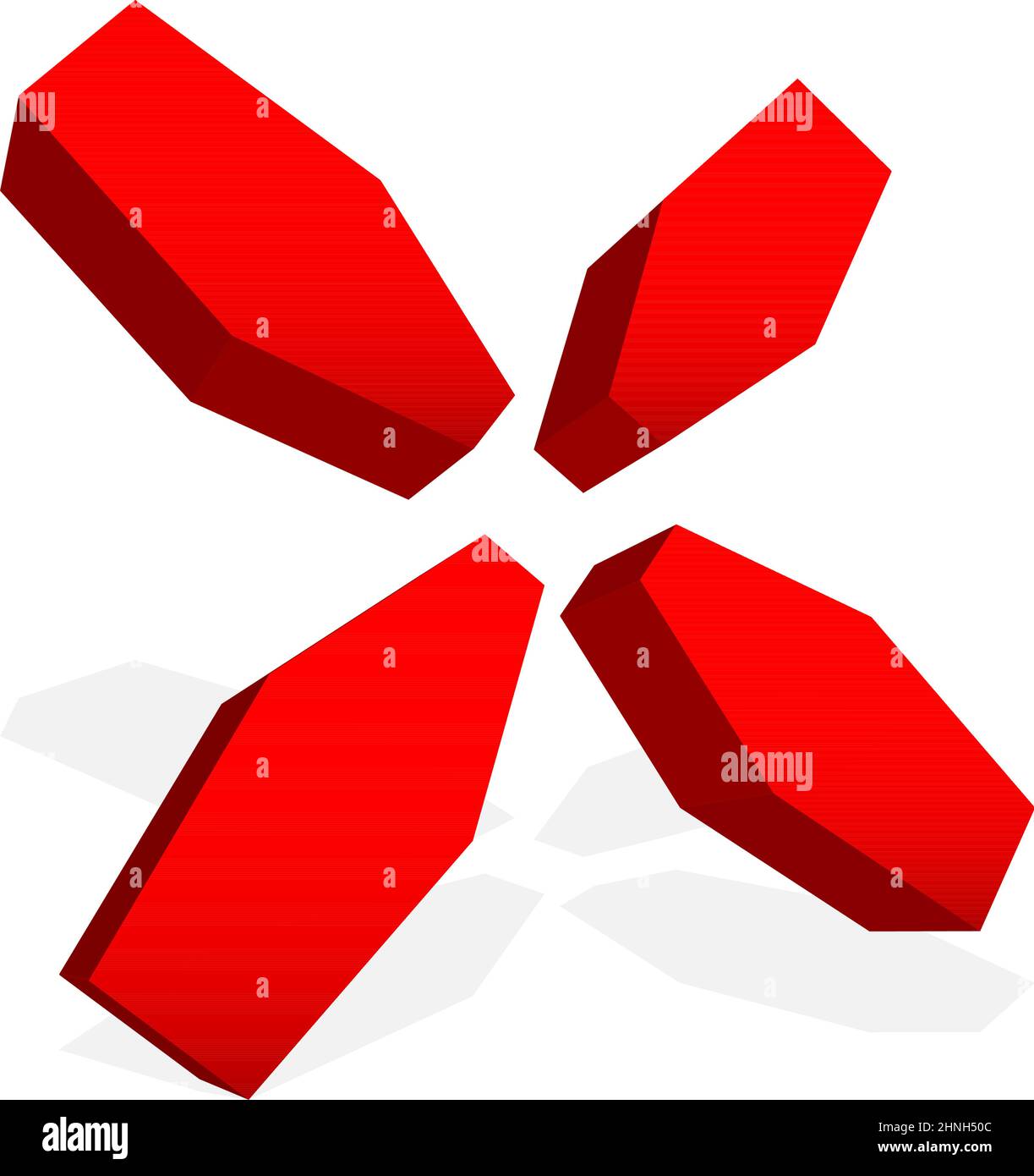 Rotes X-Zeichen, Form, Buchstabe. Fadenkreuz, Zielmarke ...