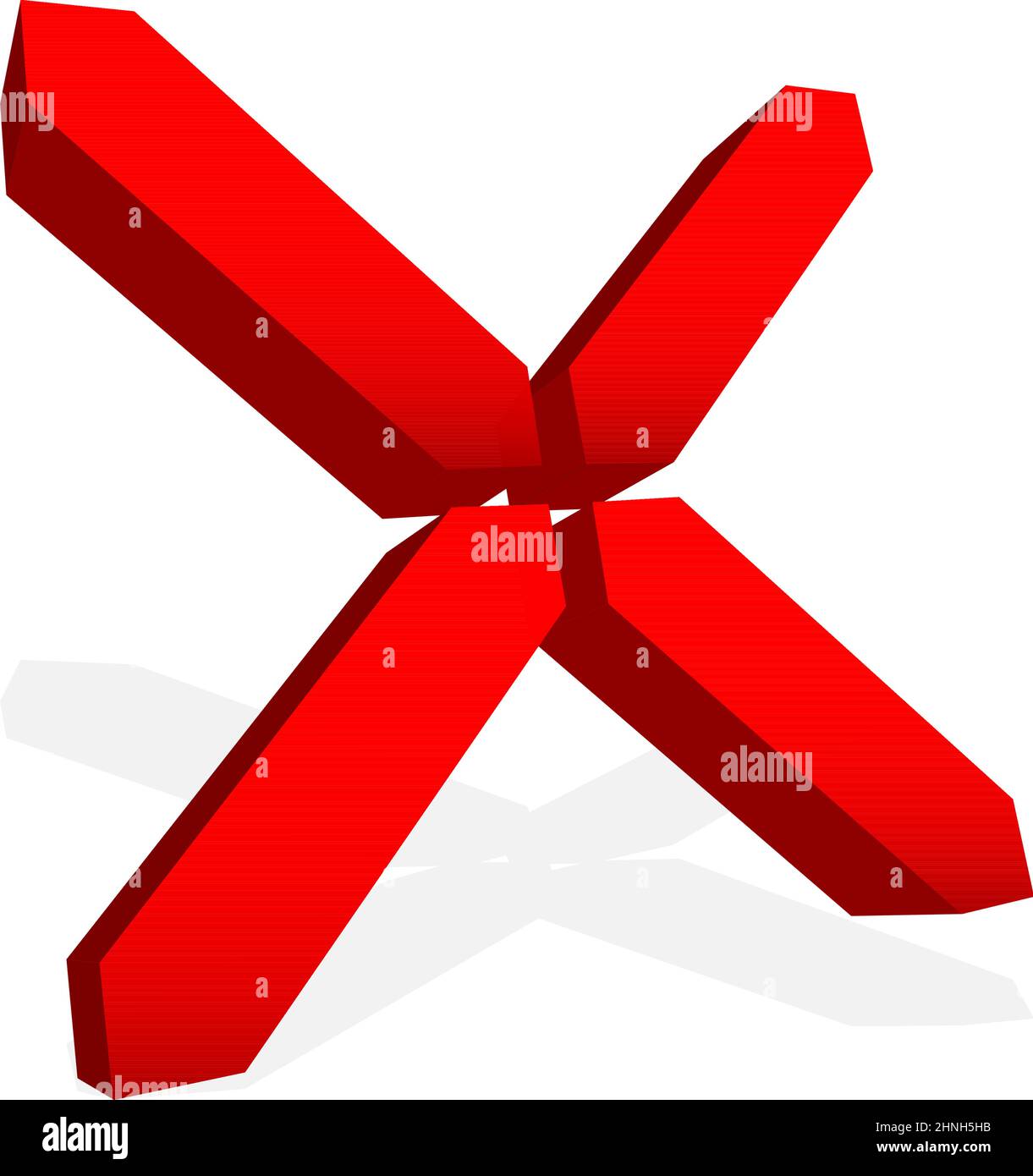 Rotes X-Zeichen, Form, Buchstabe. Fadenkreuz, Zielmarke ...