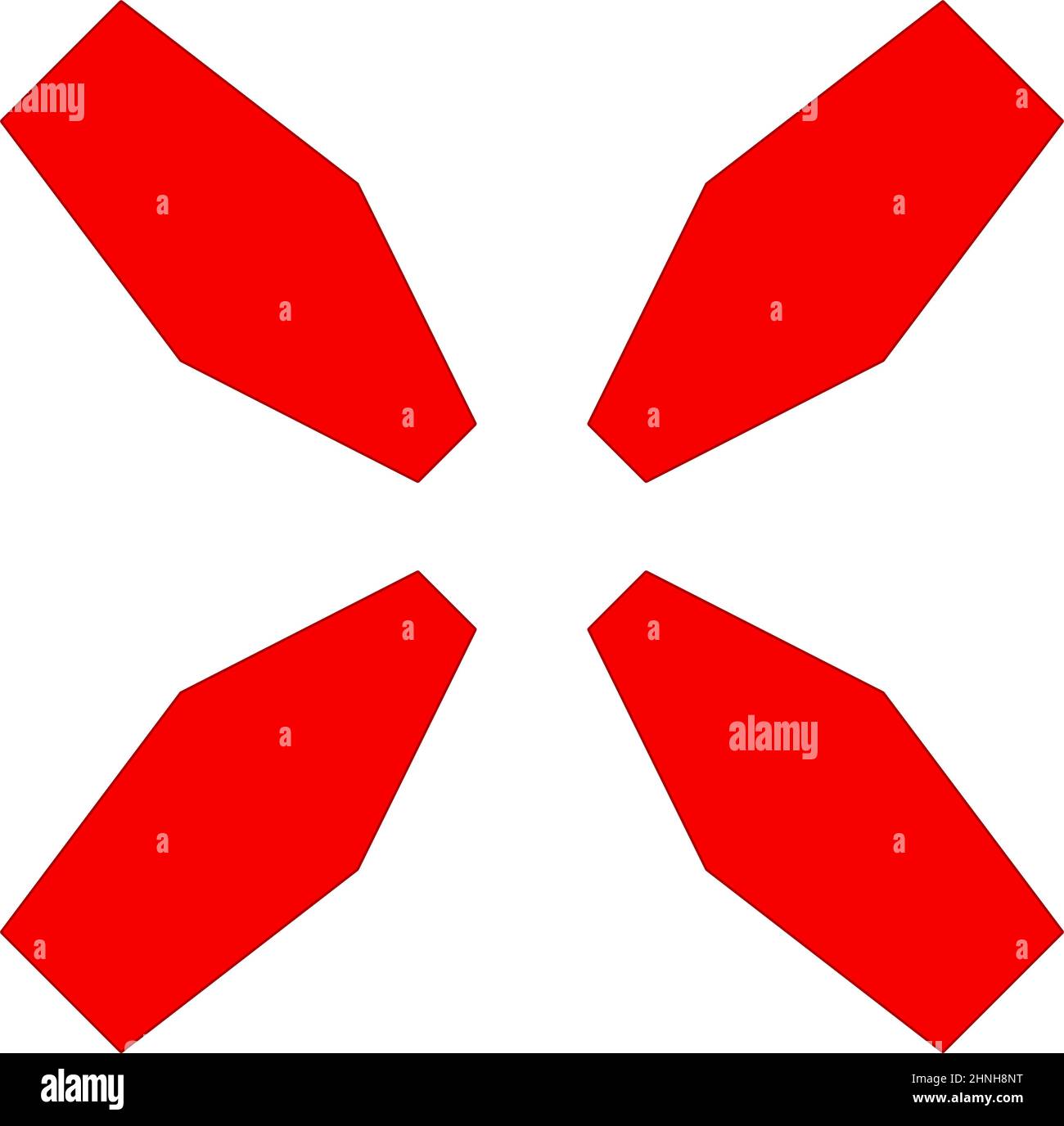 Rotes X-Zeichen, Form, Buchstabe. Fadenkreuz, Zielmarke ...