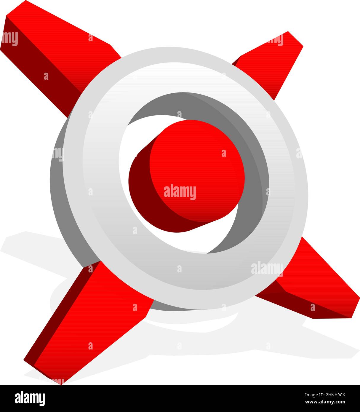 Rotes X-Zeichen, Form, Buchstabe. Fadenkreuz, Zielmarke ...