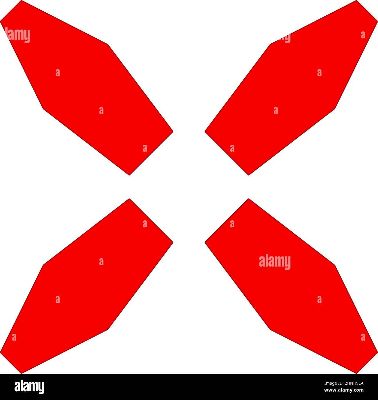Rotes X-Zeichen, Form, Buchstabe. Fadenkreuz, Zielmarke ...