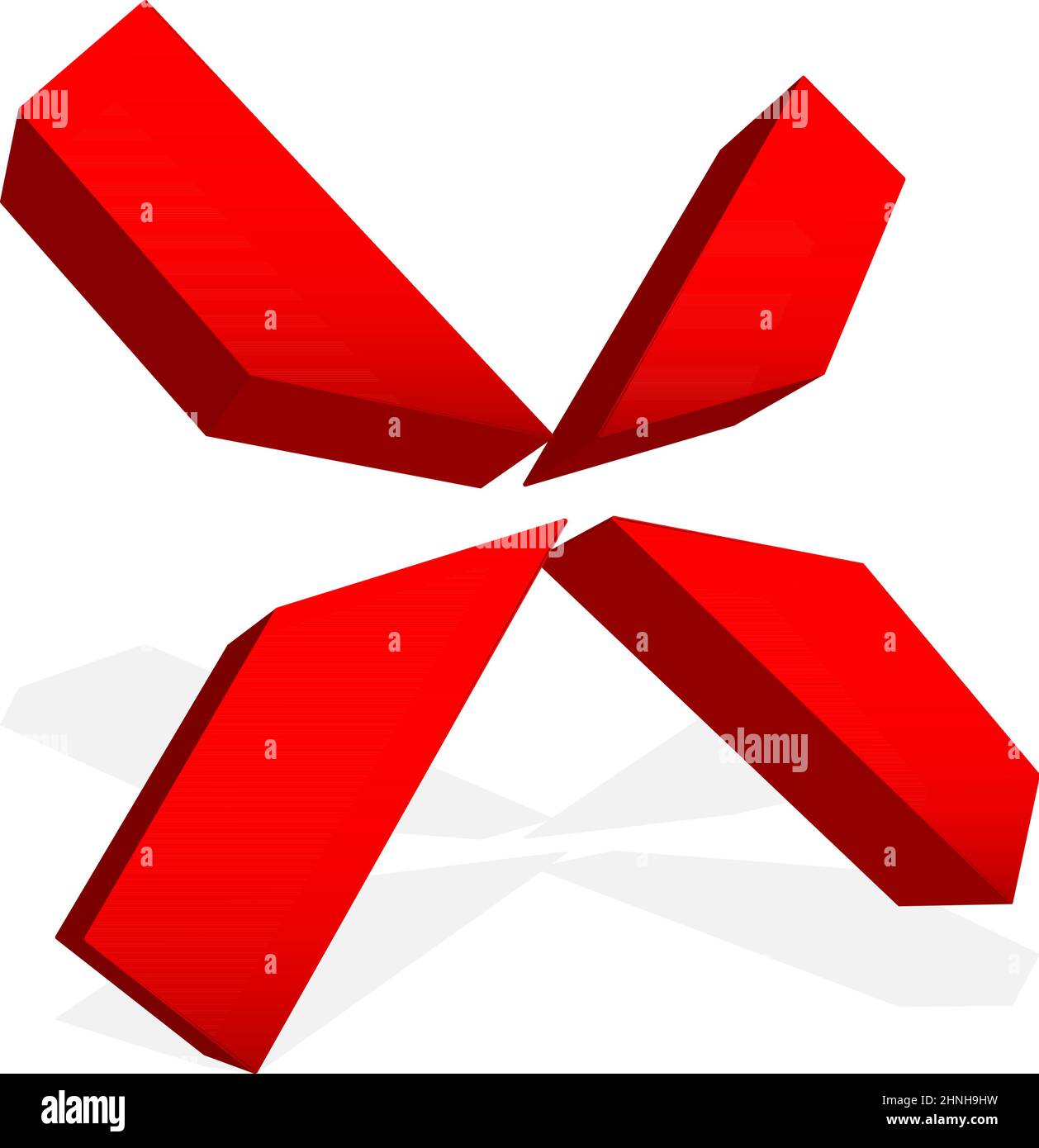 Rotes X-Zeichen, Form, Buchstabe. Fadenkreuz, Zielmarke ...