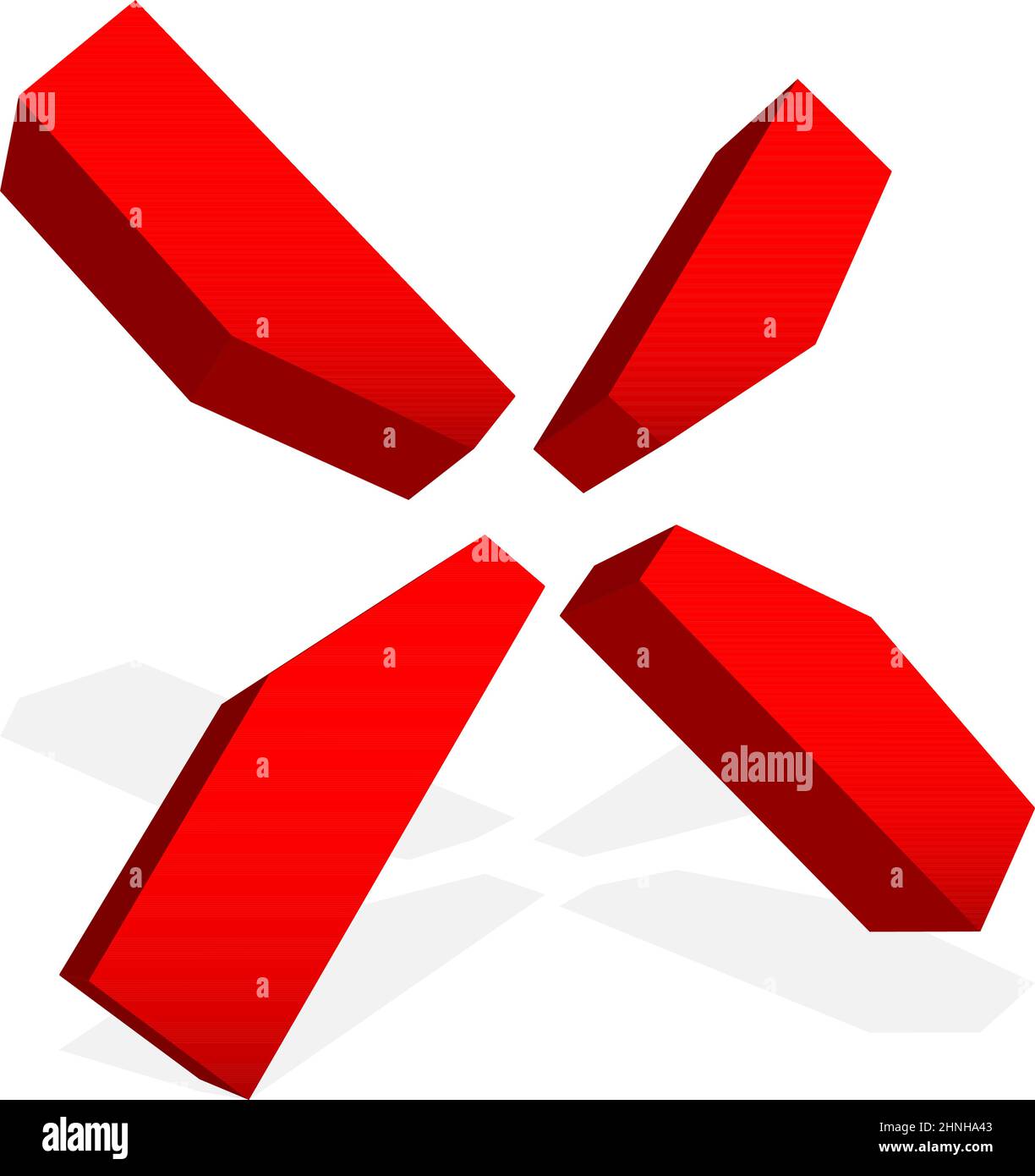 Rotes X-Zeichen, Form, Buchstabe. Fadenkreuz, Zielmarke ...