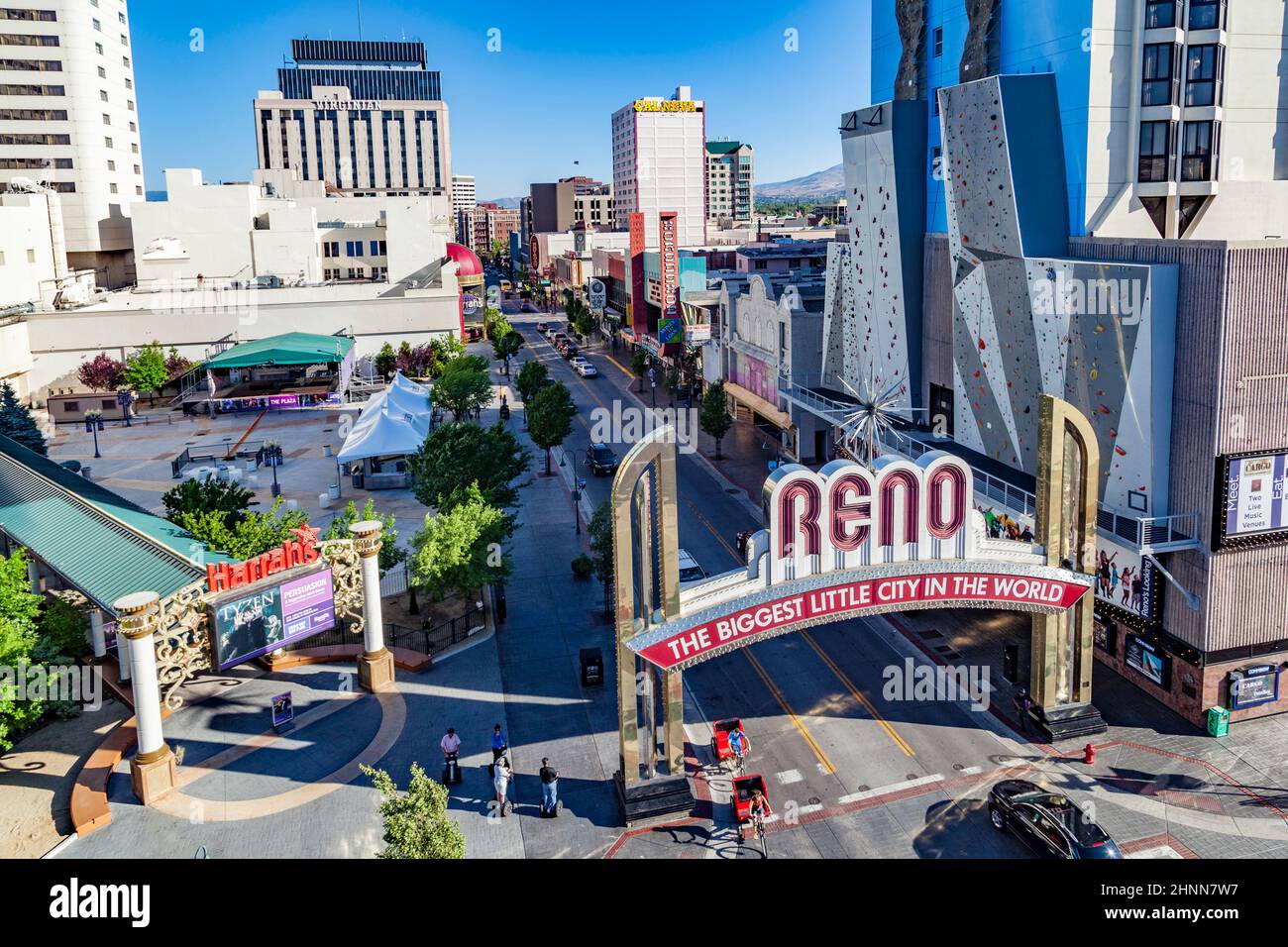 Der Reno Arch in Reno, Nevada. Der ursprüngliche Bogen wurde 1926 ...