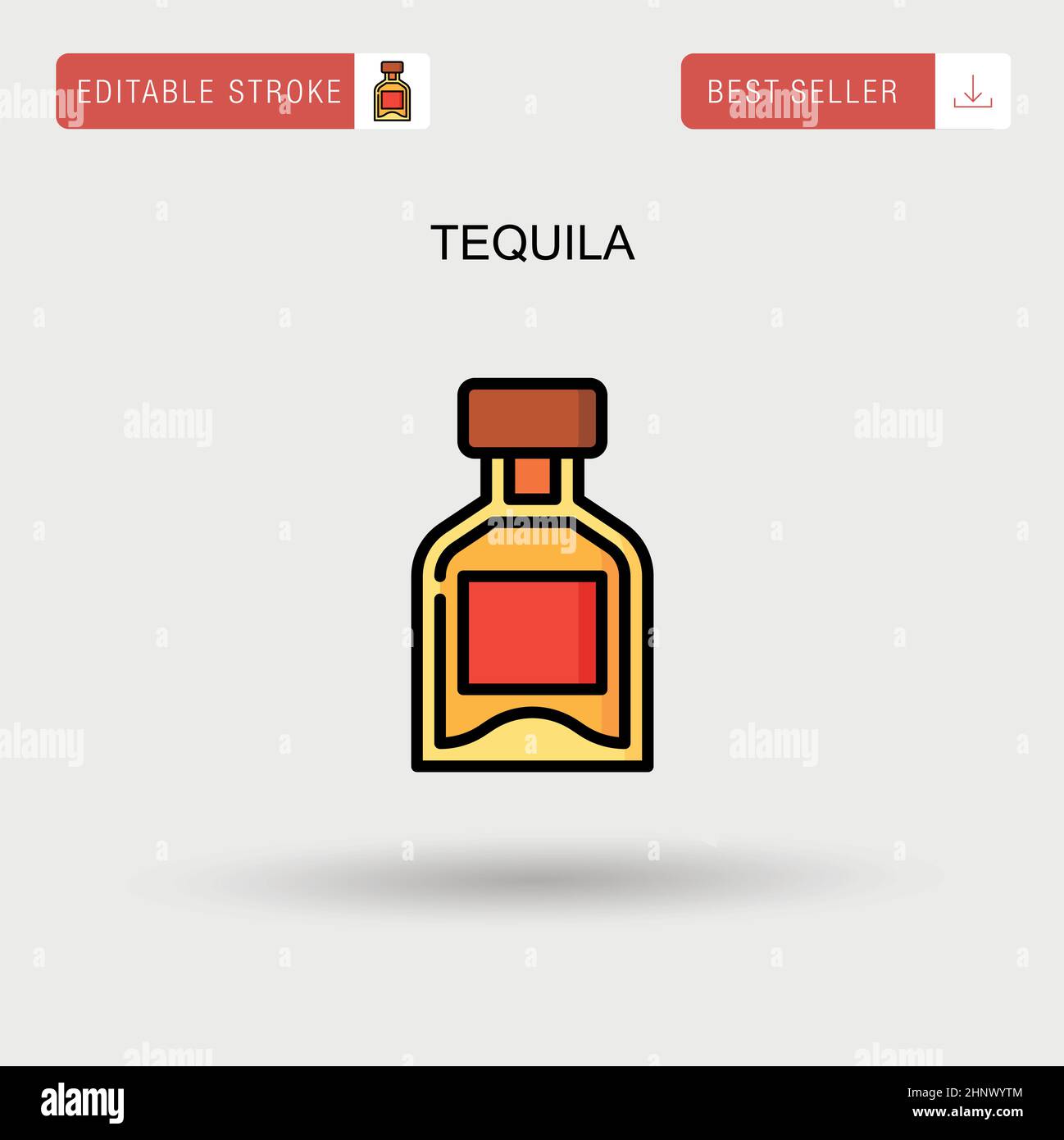 Mexican tequila bottle icon vector -Fotos und -Bildmaterial in hoher ...