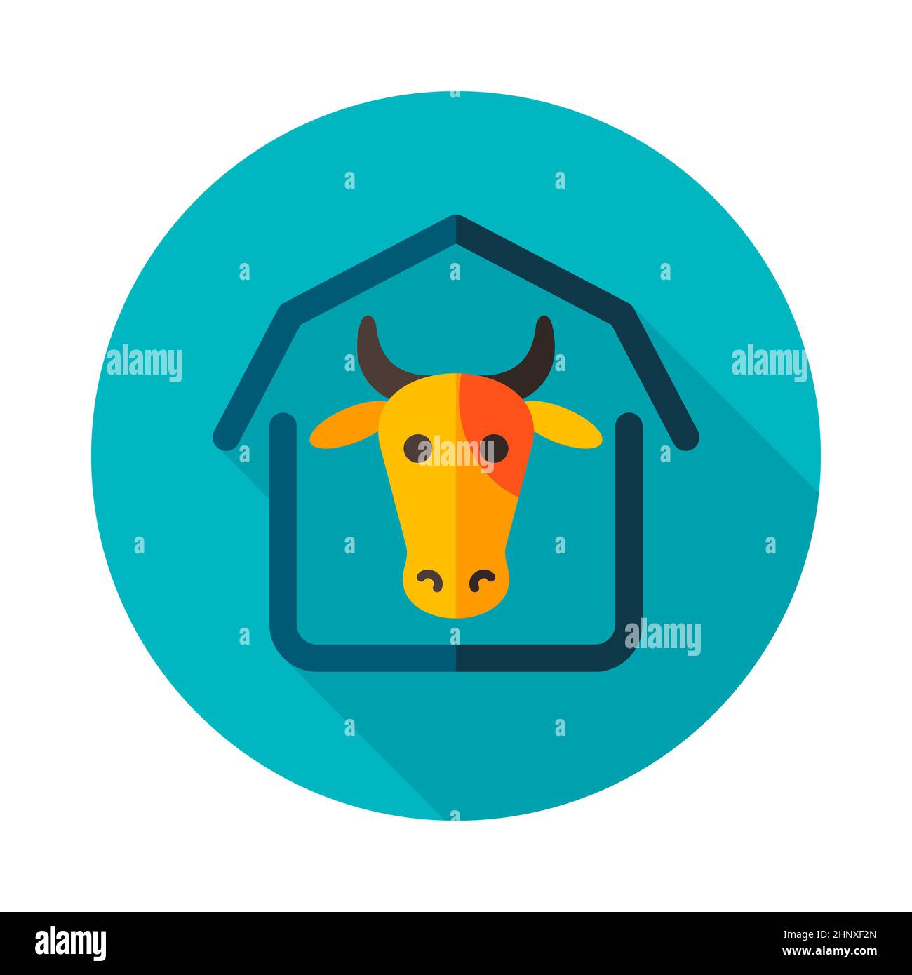 Kuhstall-Symbol. Tierschild am Bauernhof. Graph Symbol für Ihre Website ...