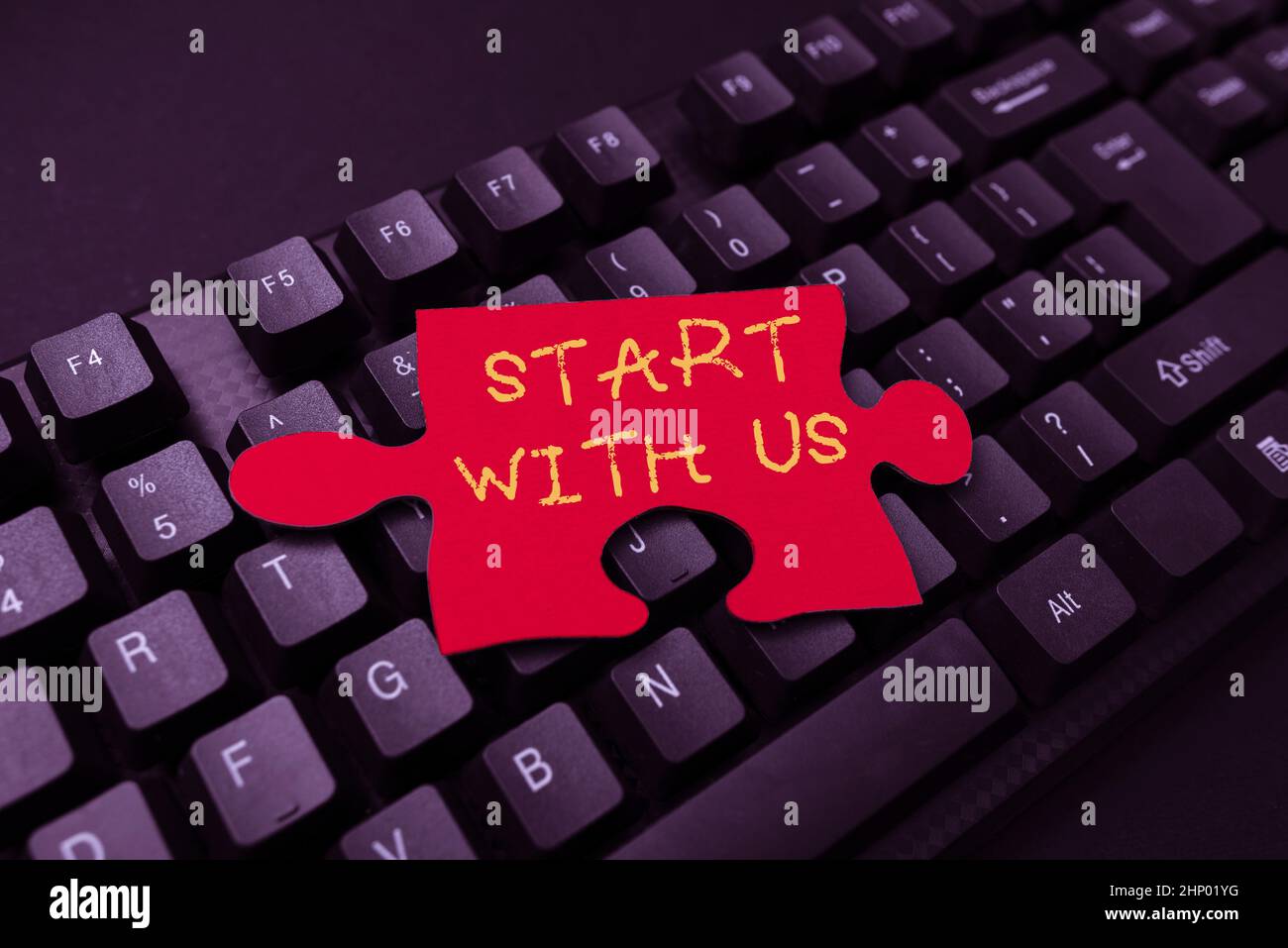 Sign Display Start with US, Word für die Einladung jemand für einen ...