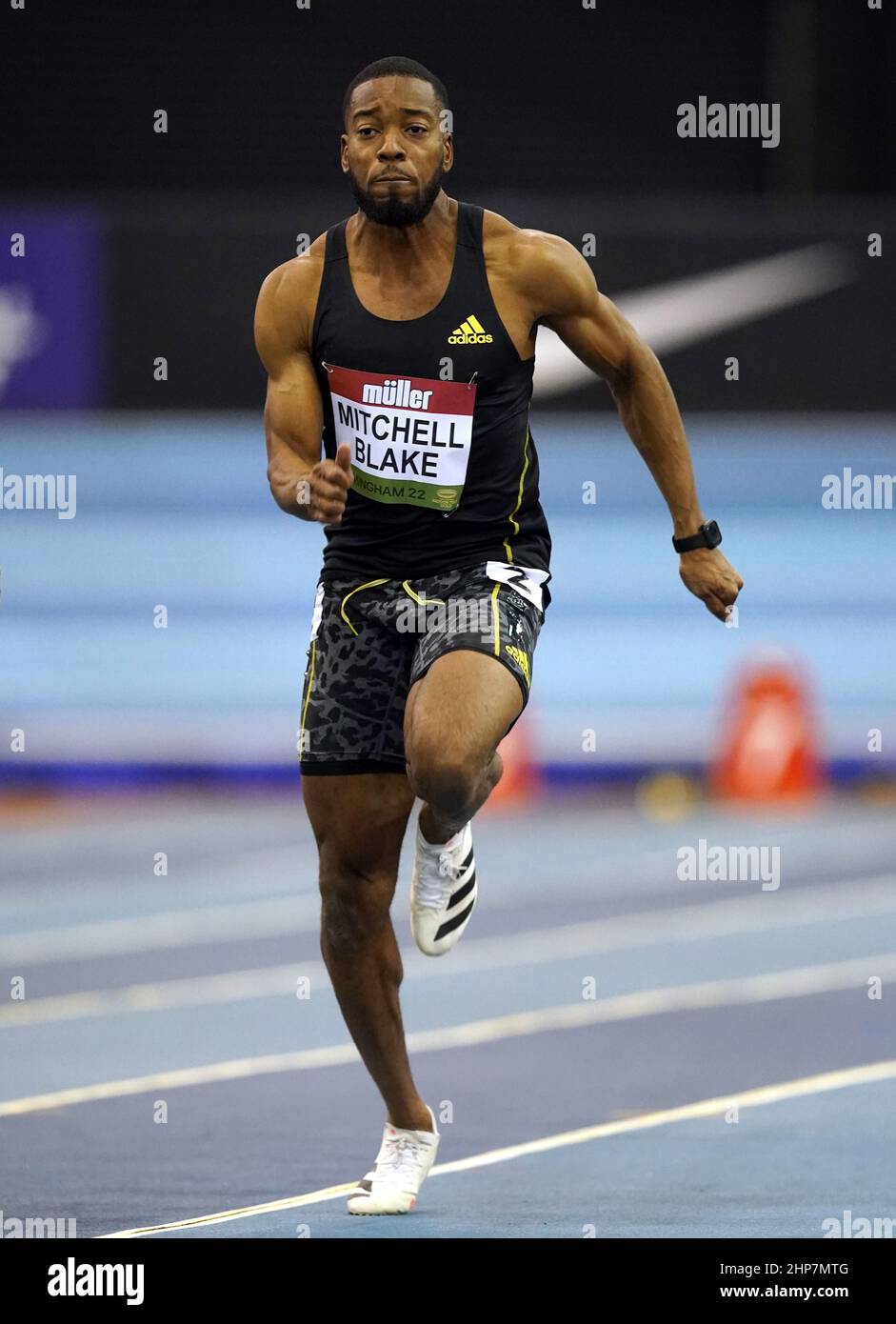 Der britische Nethaneel Mitchell-Blake tritt beim Men's 60m Heat 1 ...