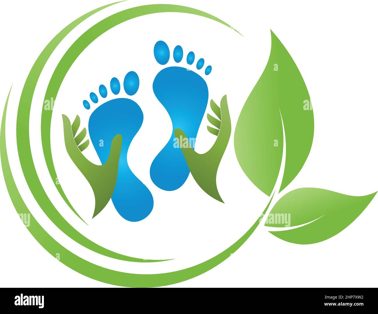 Hände und Füße, Blätter, Fußpflege, Podologie, Massage-Logo Stock ...