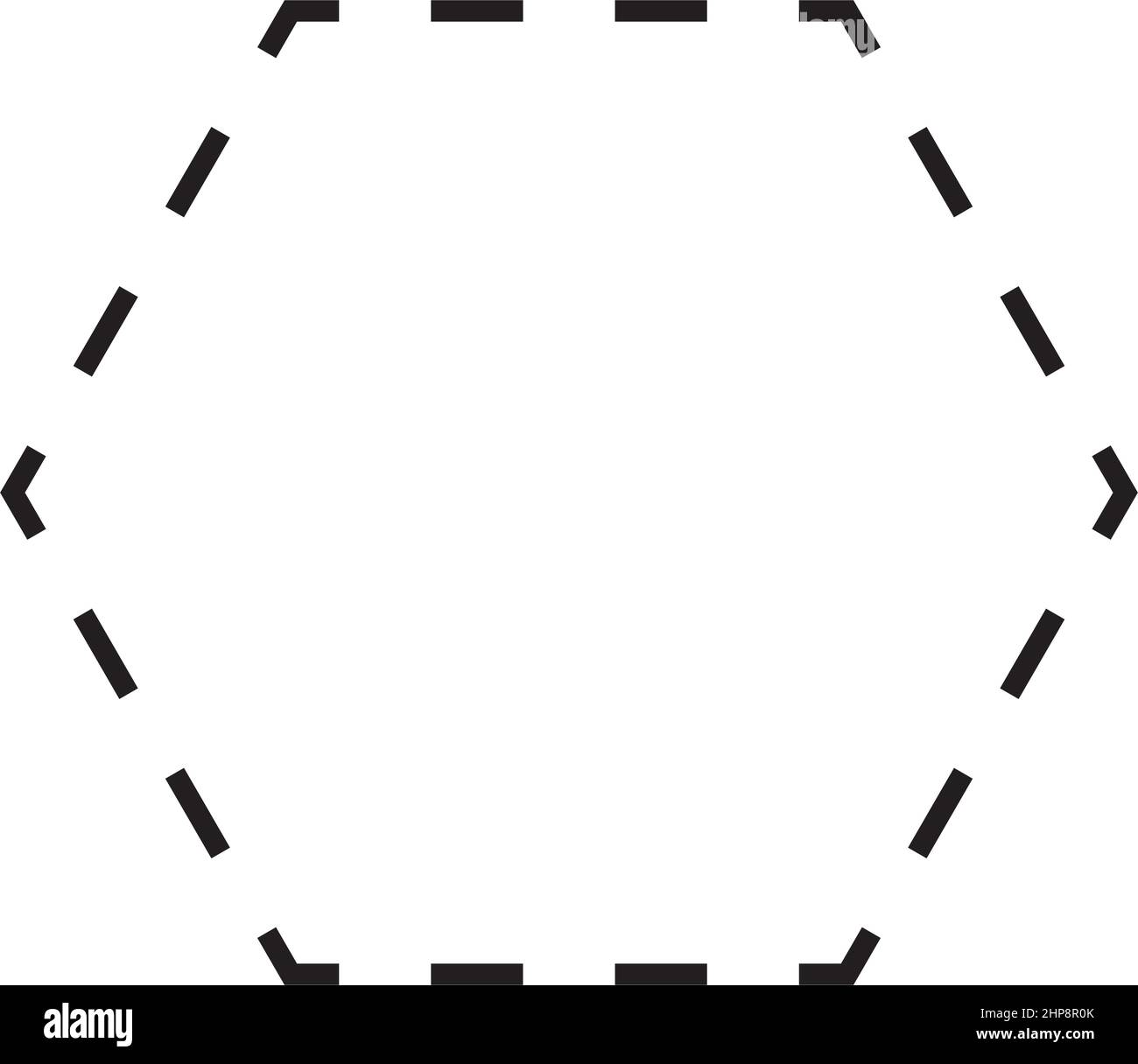 Hexagon-Symbol gestrichelte Form Vektor-Symbol für kreative Grafik ...
