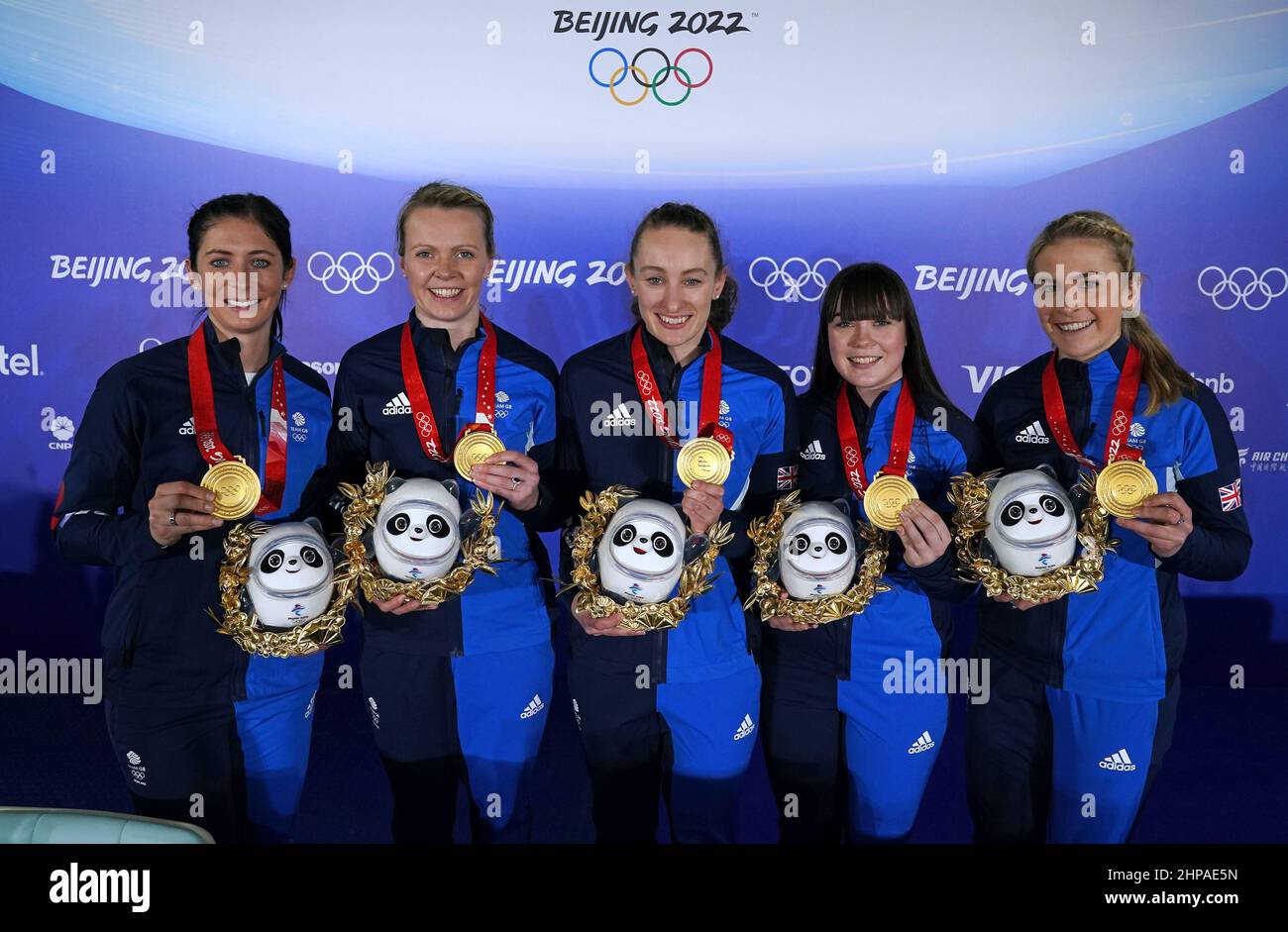 Die Briten Eve Muirhead, Vicky Wright, Jennifer Dodds, Hailey Duff und ...