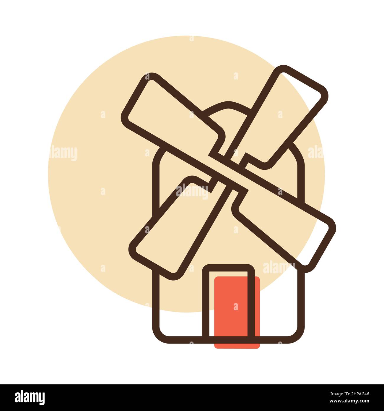 Mühle Flachbild-Symbol. Landwirtschaft unterzeichnen. Grafik Symbol für ...