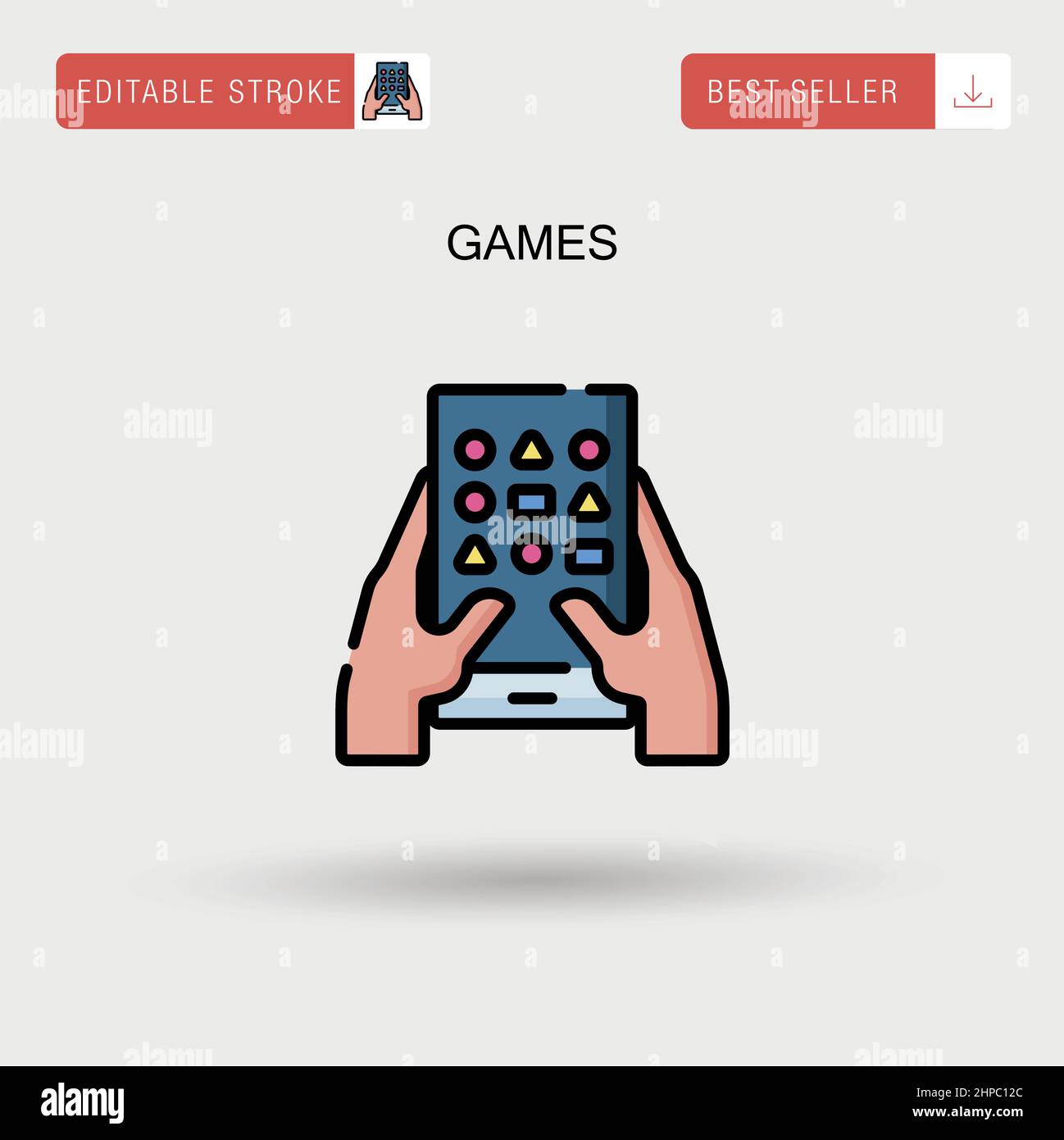 Spiele einfaches Vektor-Symbol Stock-Vektorgrafik - Alamy