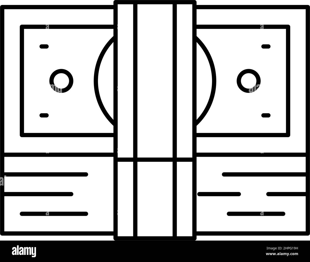 Monopoly Banknoten Pack-Linie Symbol Vektor-Illustration Stock ...