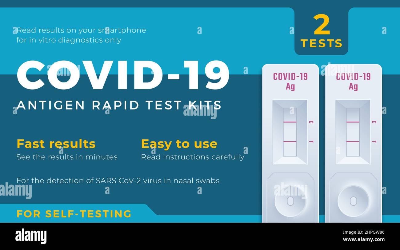 COVID-19 Antigen Fast Self Test Label Template. Medical Corona Virus ...