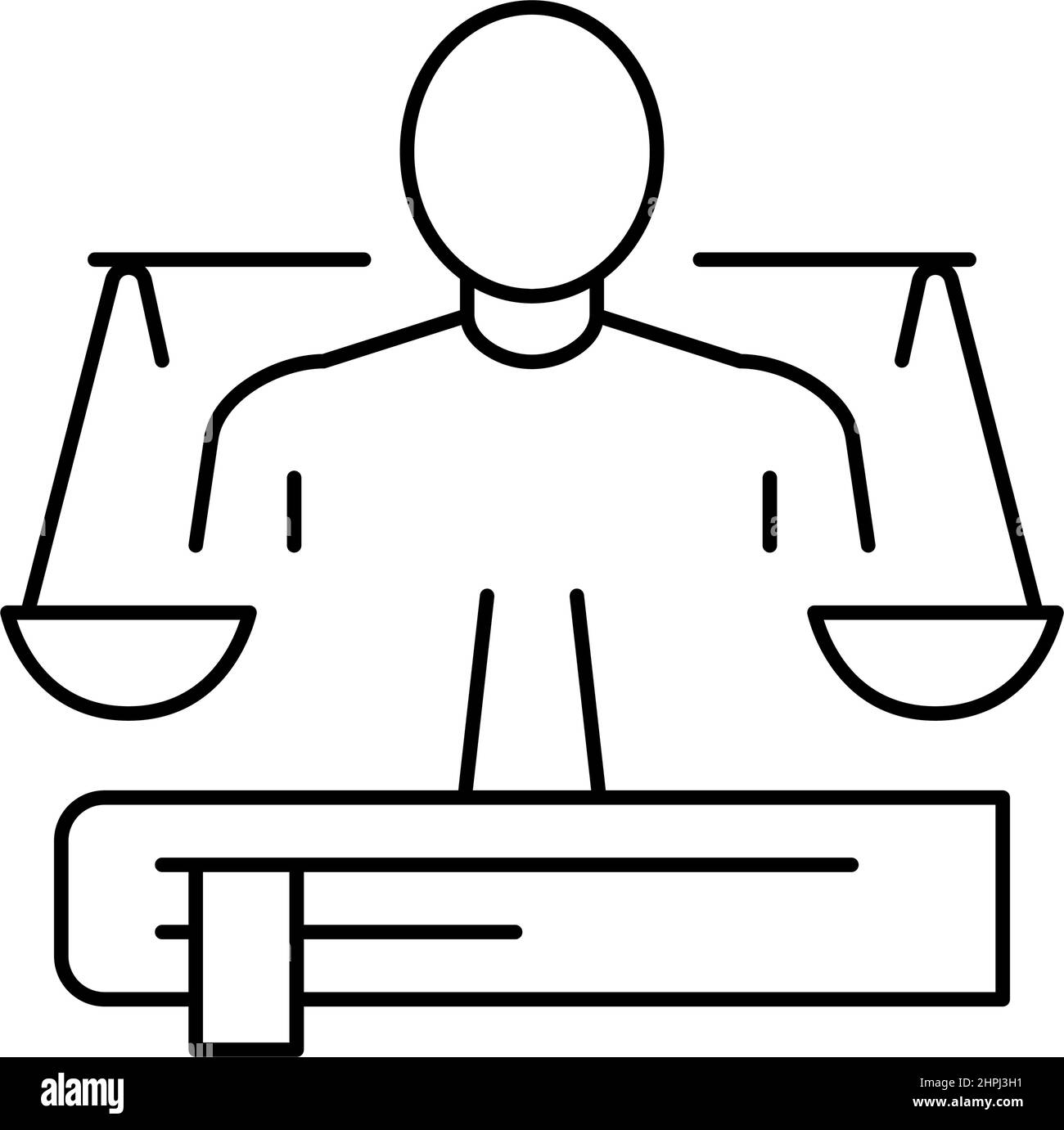 Anwalt Experte Linie Symbol Vektor Illustration Stock-Vektorgrafik - Alamy