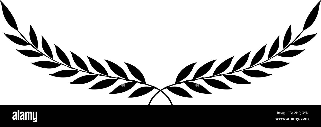 Laurel Ehrenkranz Vektor in schwarz auf weißem isoliertem Hintergrund ...