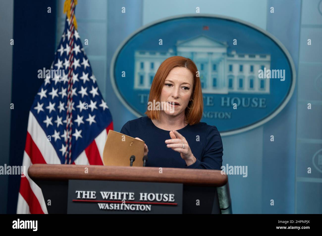 Washington, Vereinigte Staaten. 22nd. Februar 2022. Jen Psaki, die Pressesprecherin des Weißen ...