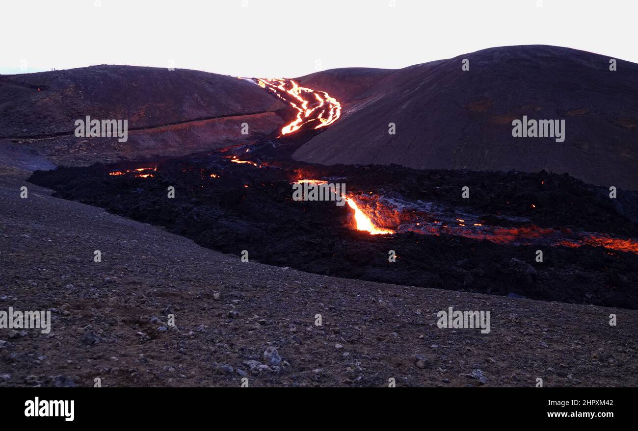 Island, Reykjanes, Grindavik, Fagradalsfjall, Vulkan Stockfotografie ...