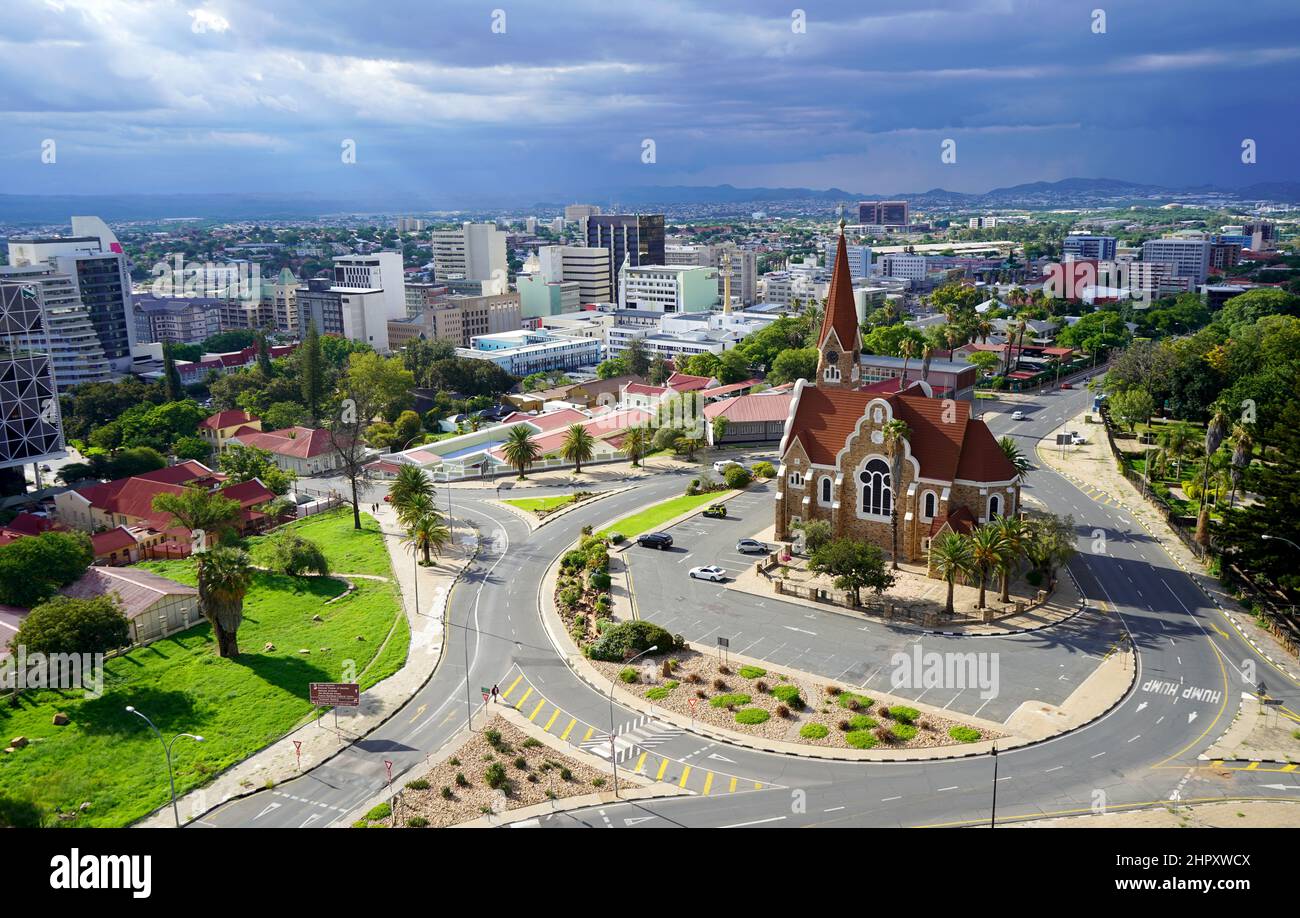 12. Februar 2022 - Windhoek, Namibia :Wahrzeichen Gebäude der Christus ...