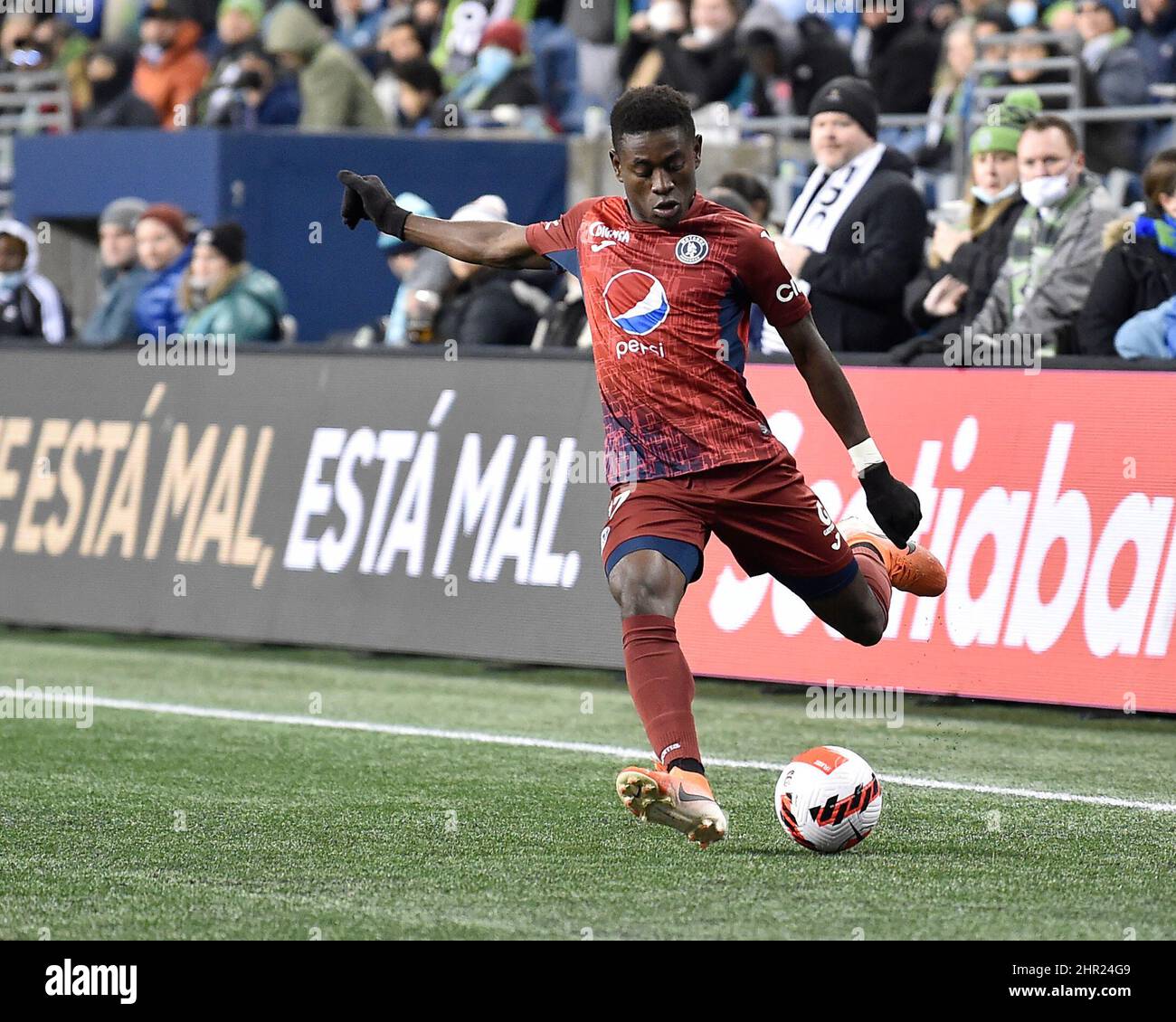 24. Februar 2022: Motagua-Verteidiger Wesley Deca beim MLS-Fußballspiel ...
