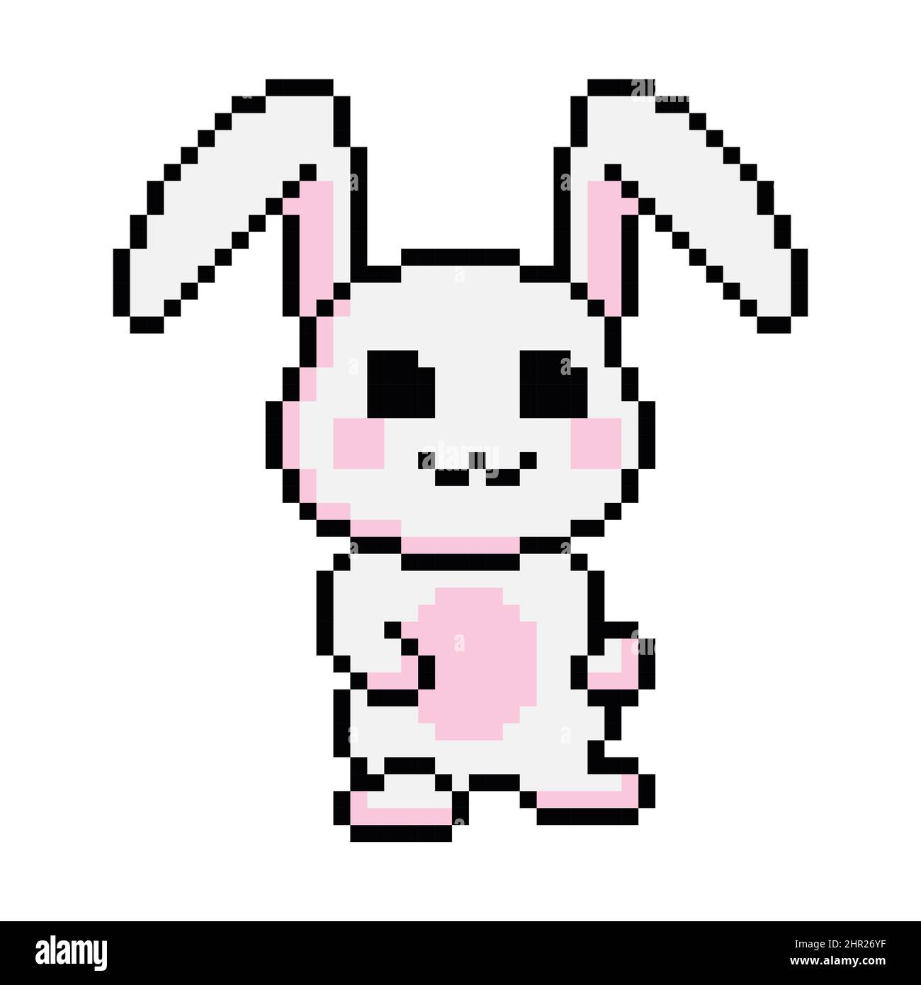Rabbit Pixel Art Illustration. Rabbit Bild oder Clip Art ...