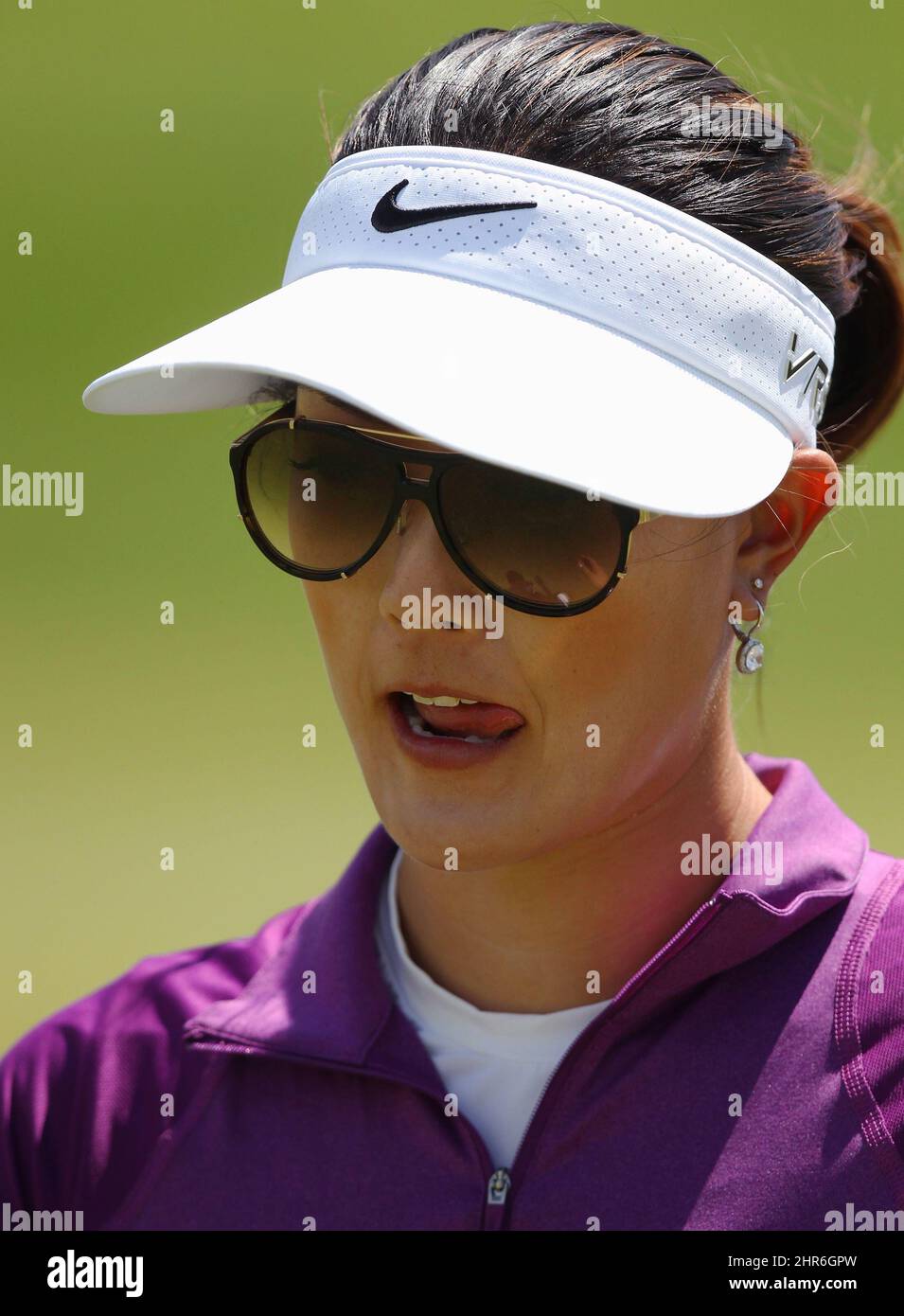 Michelle wie reagiert auf einen Putt in Runde 2 des Manulife Financial ...