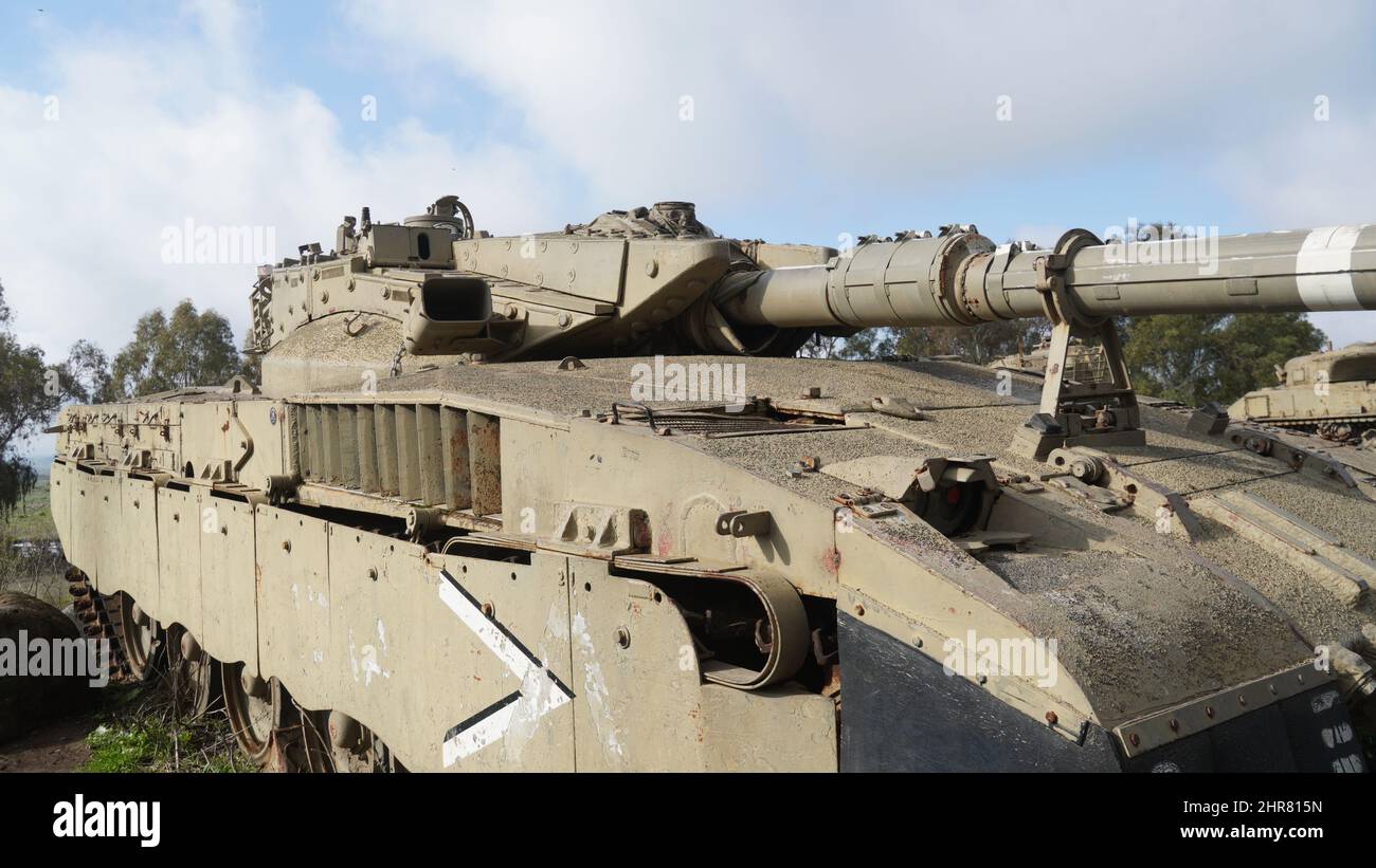 Israel machte Hauptkampfpanzer Merkava Mark I auf dem Display in der 7 ...