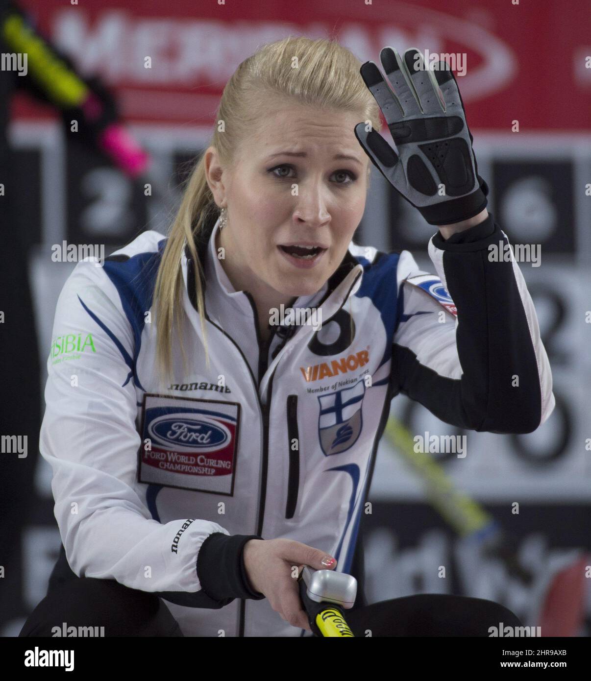 Finnland skip Oona Kauste hat beim ersten Unentschieden gegen Japan bei ...
