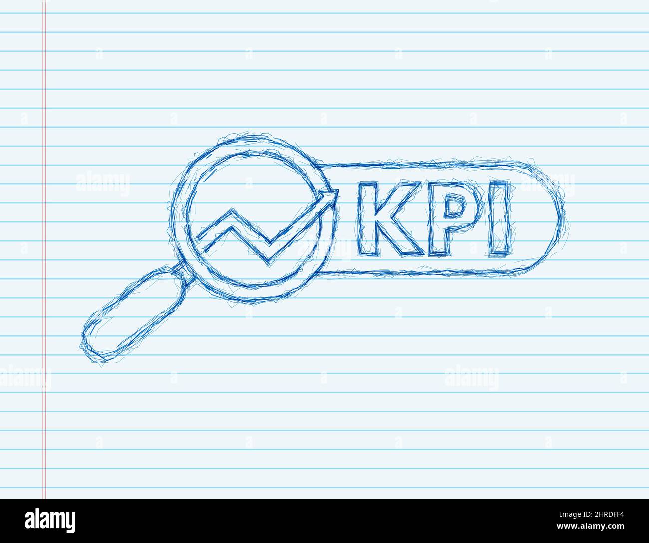 Skizzensymbol für den KPI-Key Performance Indicator. Messung ...
