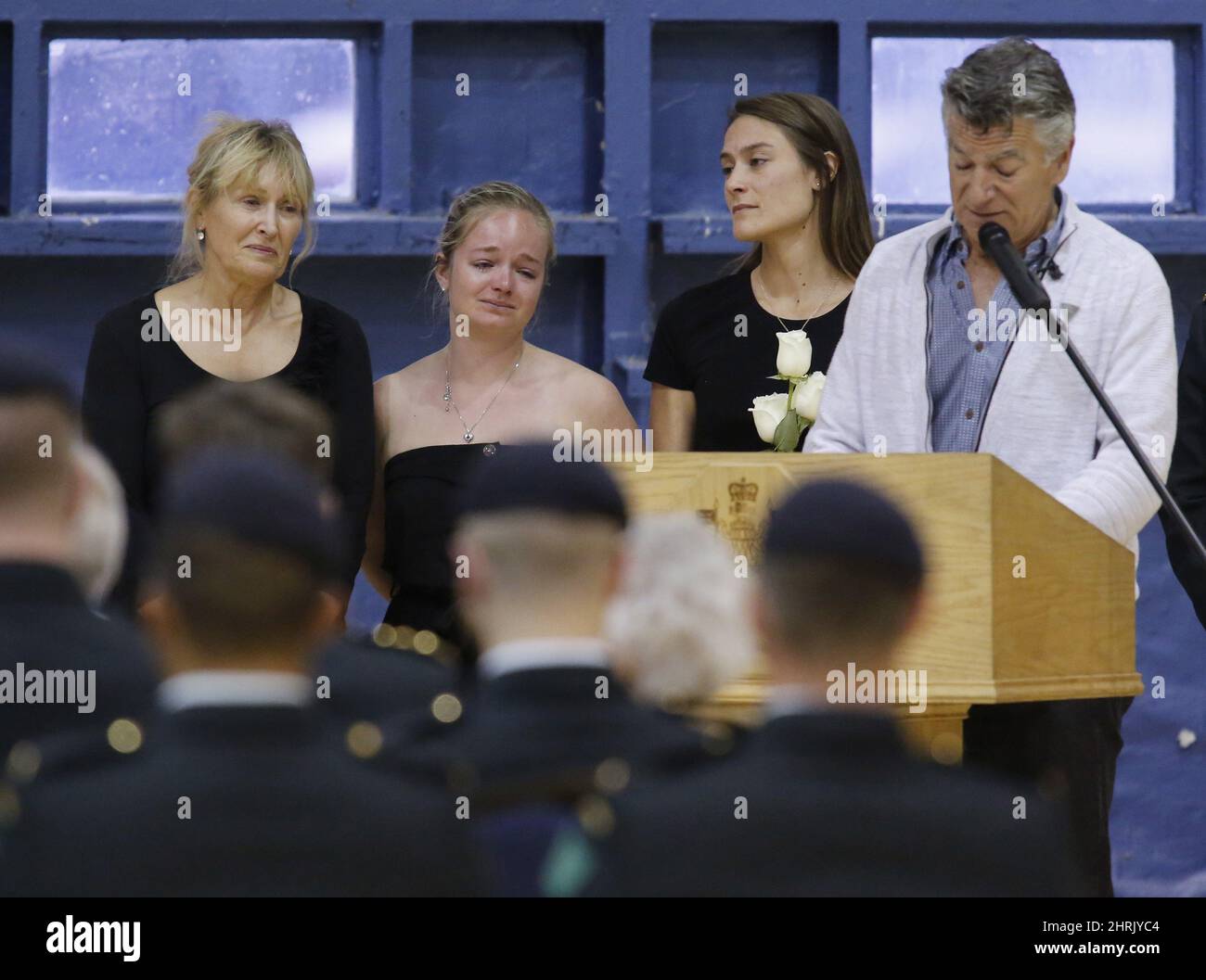 Jean Labrie, der Vater von Bombardier Patrick Labrie, einem kanadischen ...