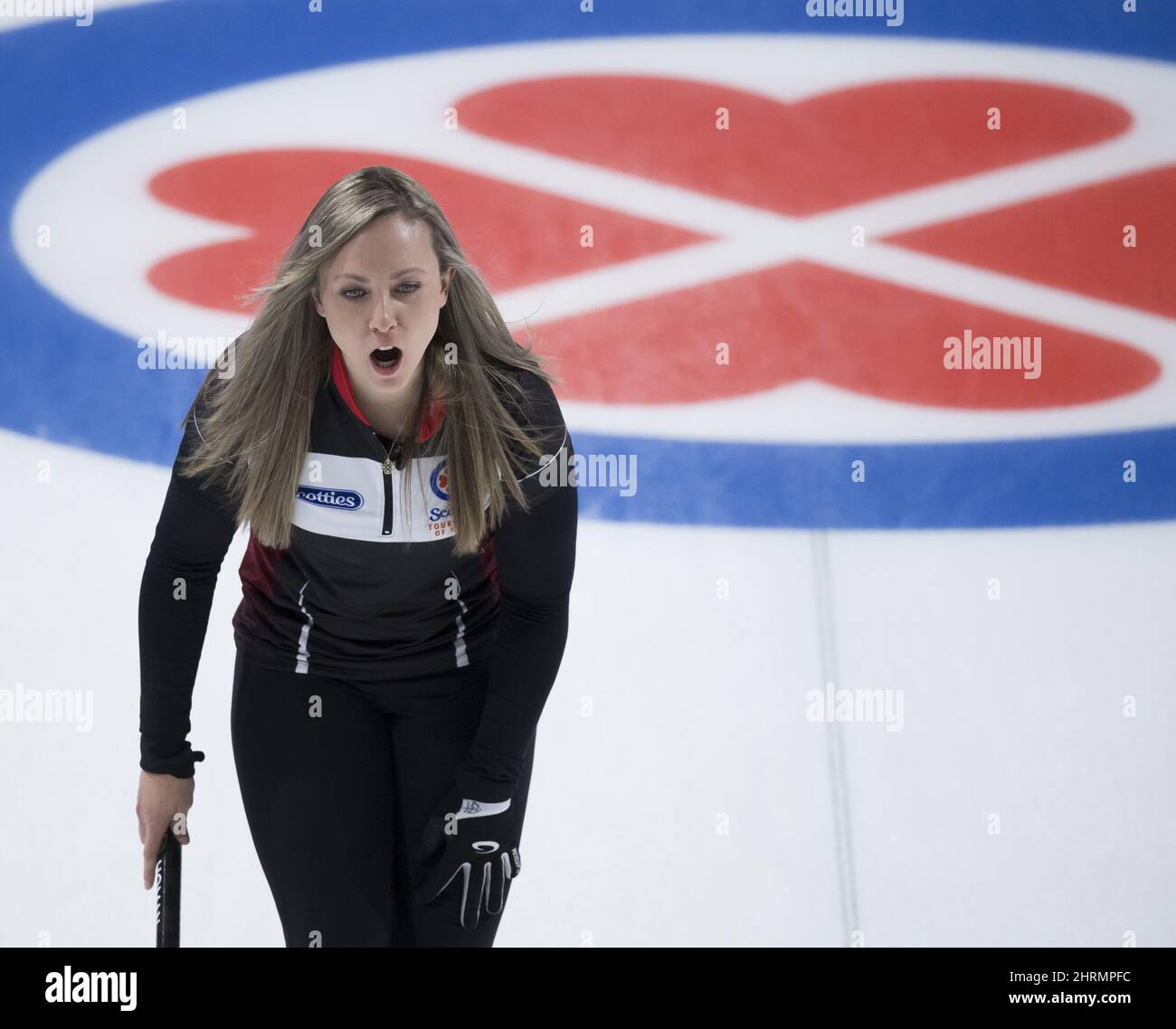 Team Ontario skip Rachel Homan schieß während des Halbfinale gegen Team ...