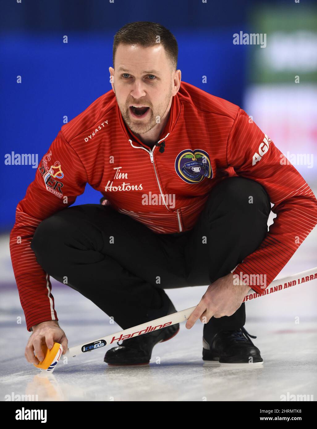 Das Team Neufundland skip Brad Gushue tritt am Dienstag, den 3. März ...