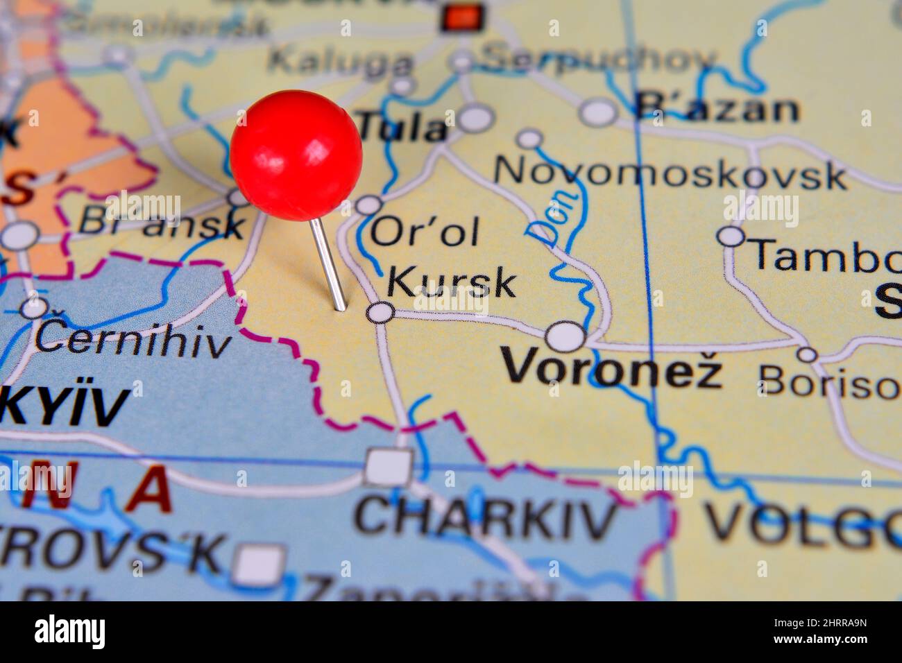 Kursk Lage auf der Karte in Russland Stockfotografie - Alamy