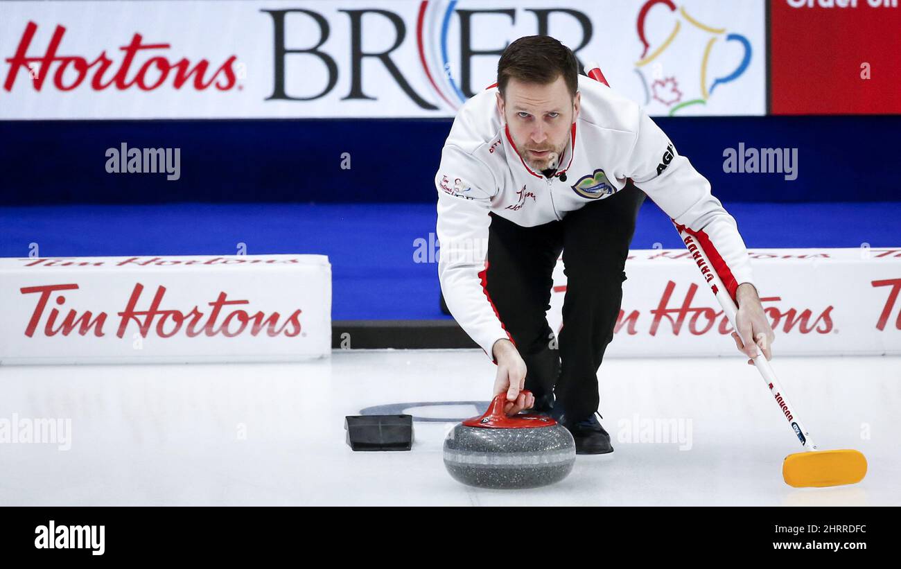 Team Canada skip Brad Gushue spielt das Team Northern Ontario im The ...