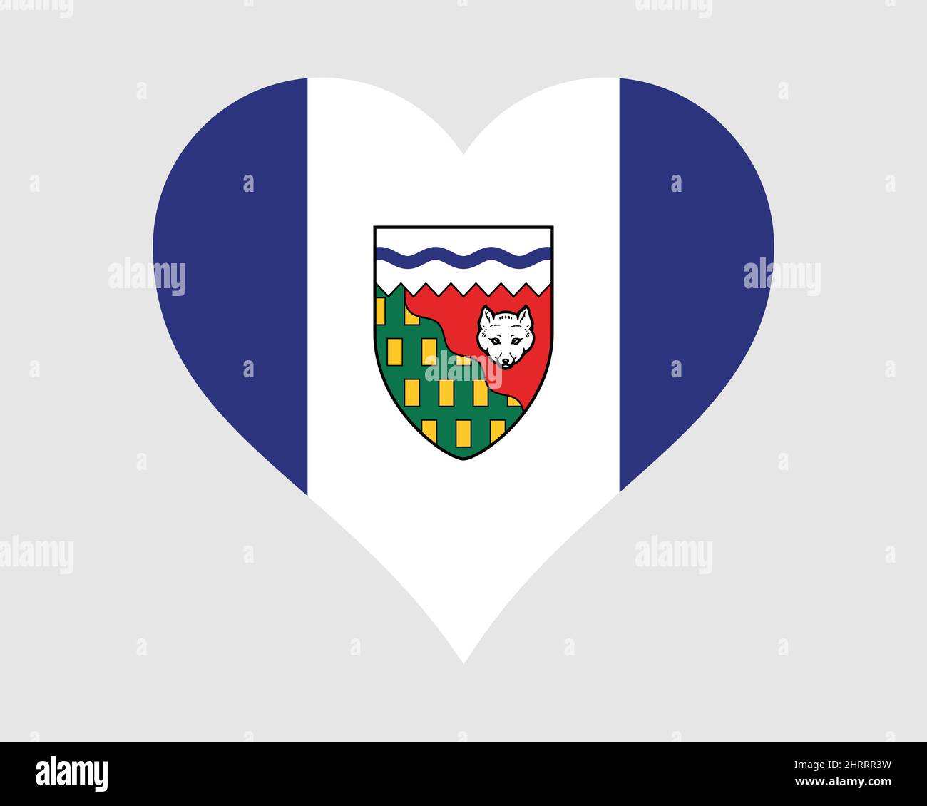 Nordwest-Territorien Kanada Herzflagge. NT Canadian Love Shape ...