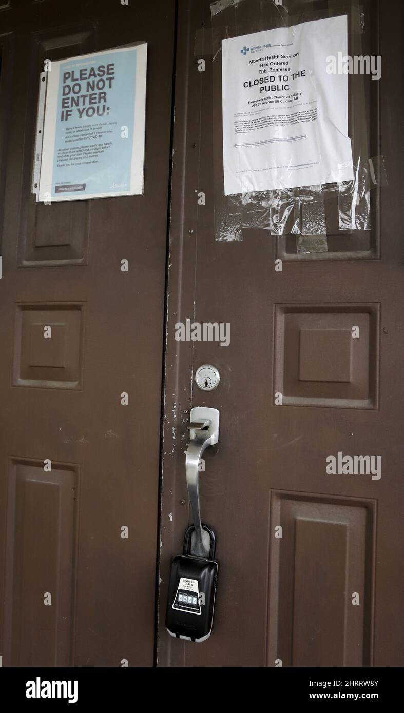 Die verschlossenen Türen der Fairview Baptist Church sind am Montag ...